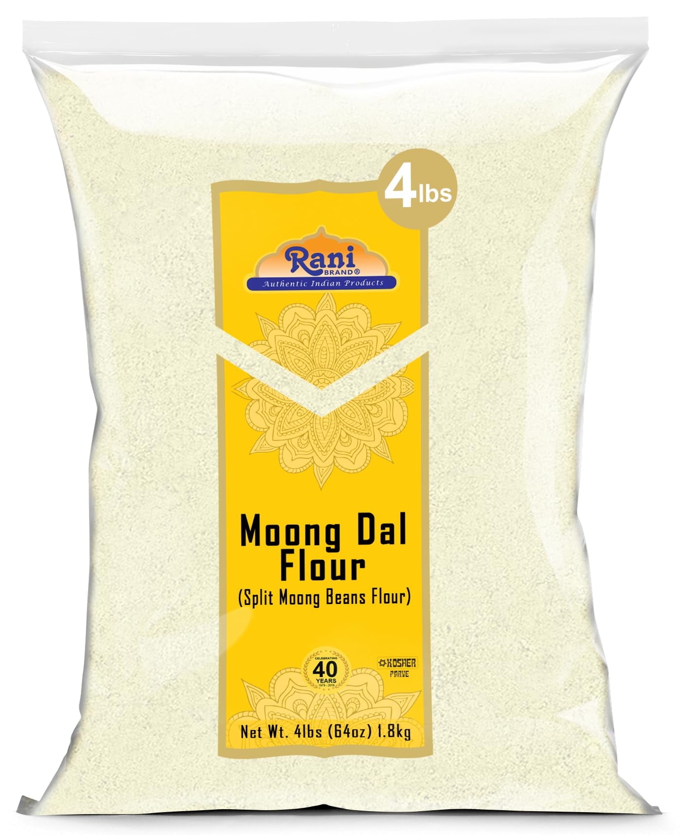 Rani Moong Flour (Mung Bean Flour, Green Gram Flour) 64oz (4lbs) 1.81kg ...