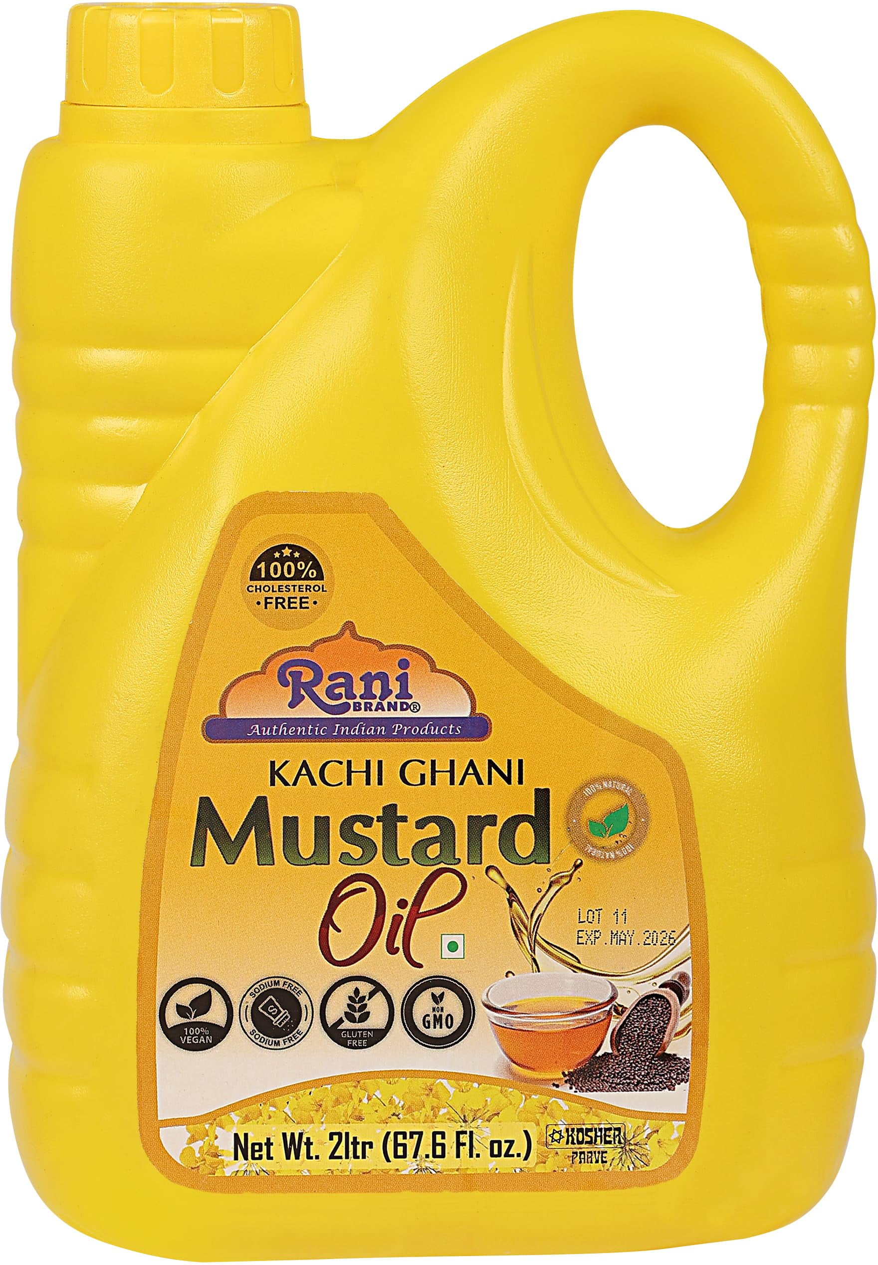Rani 100% Pure Mustard Oil 67.6 oz. (2L) Kachi Ghani for Cooking | Non ...