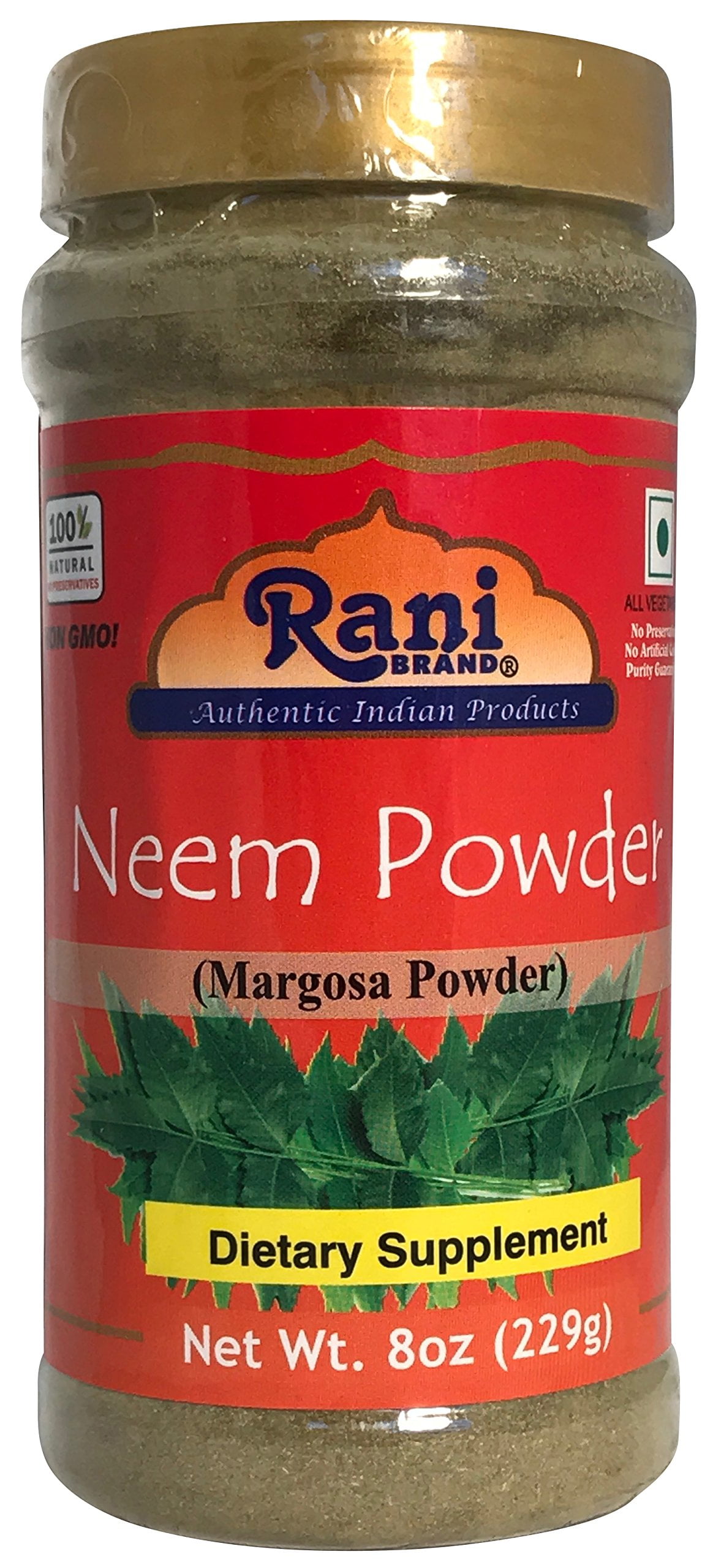Rani Neem (Margosa) Powder 8oz (229g) PET Jar ~ All Natural | Salt-Free | Vegan | No Colors ...