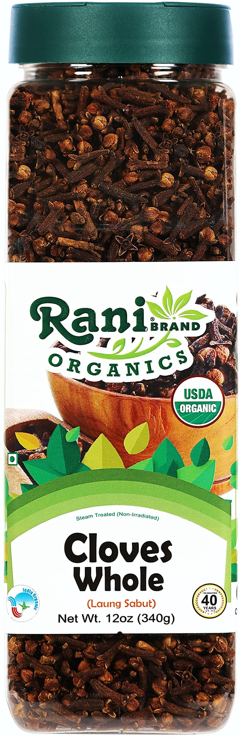 Rani Organic Cloves Whole (Laung Sabut) 12oz (340g) PET Jar, Great for ...