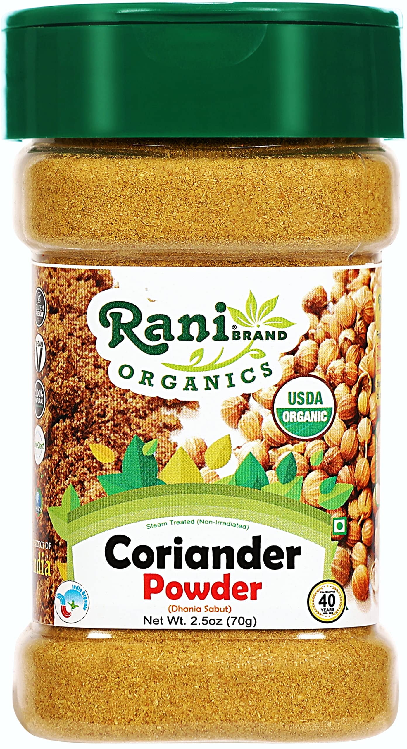 Rani Organic Ground Coriander Powder Spice 2.5oz - Vegan, Gluten ...