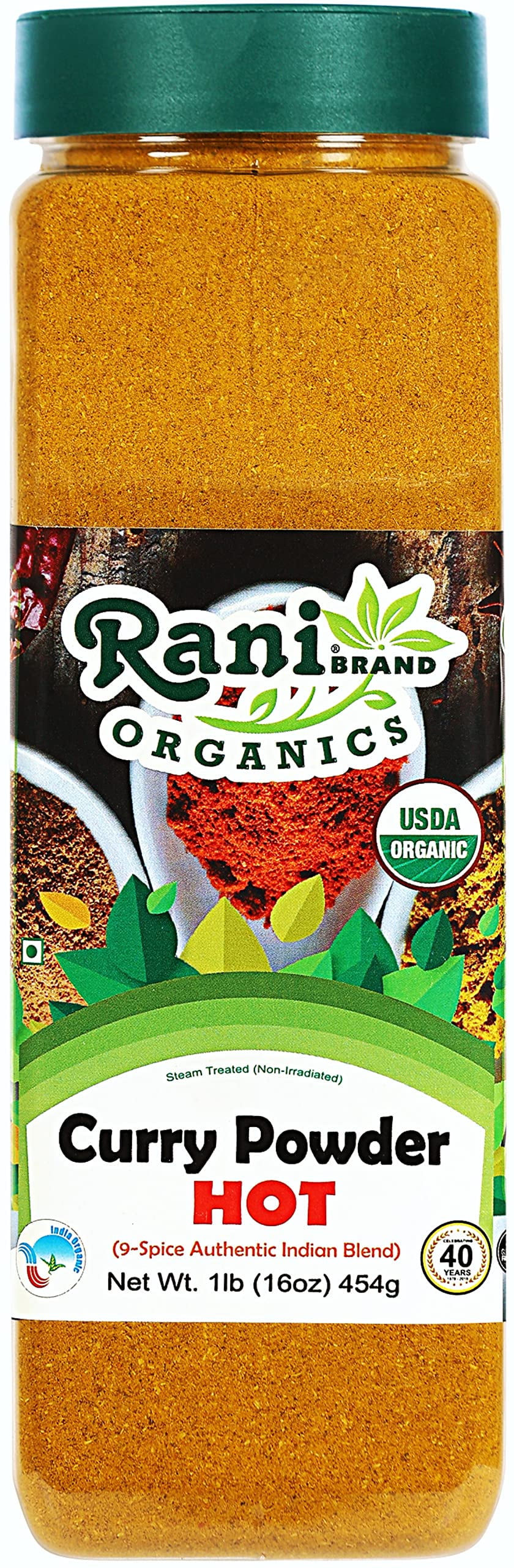 Rani Organic Curry Powder Hot (9-Spice Authentic Indian Blend) 16oz ...