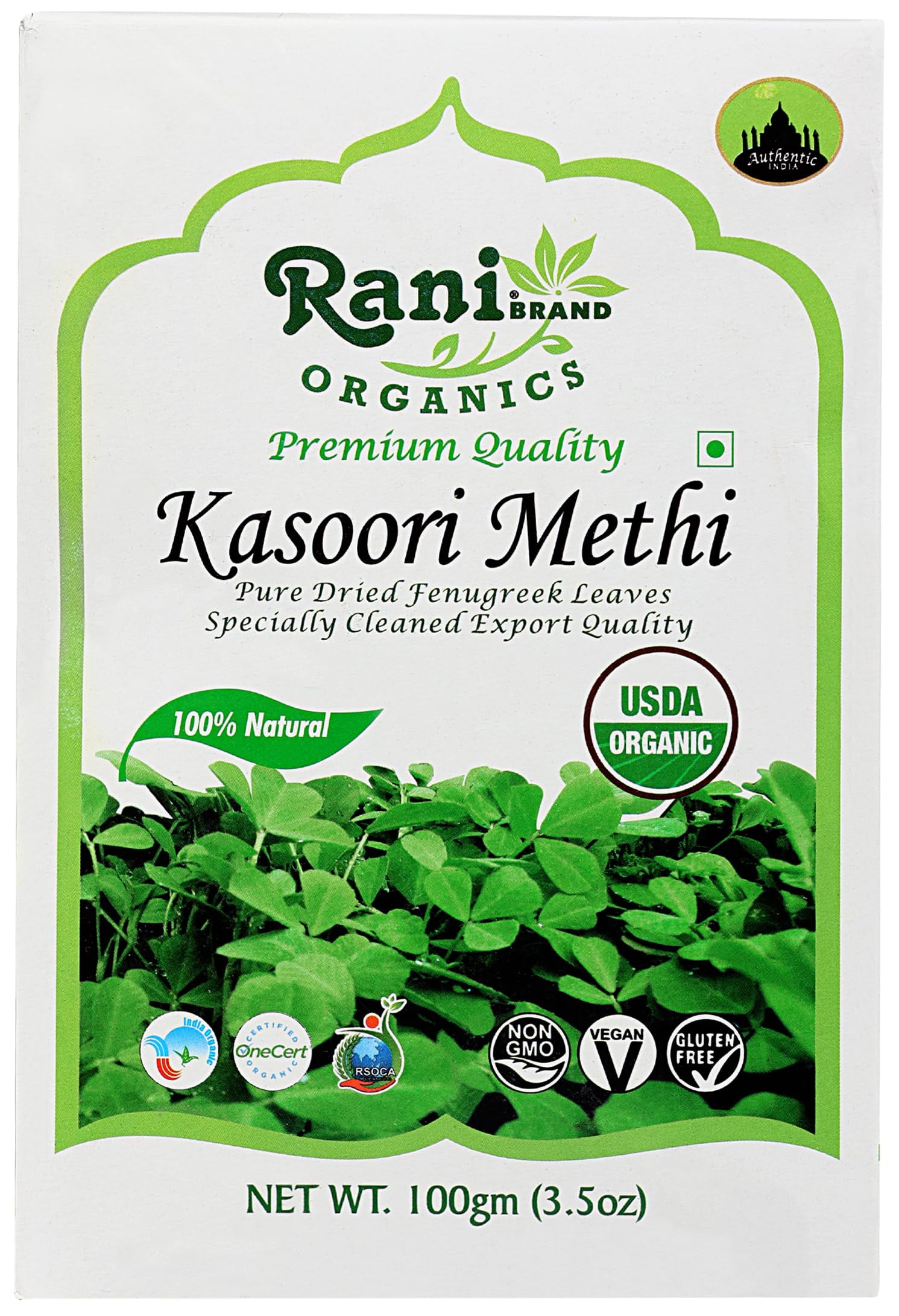 Rani Organic Fenugreek Leaves Dried (Kasoori Methi) 3.5oz (100g) ~ All ...