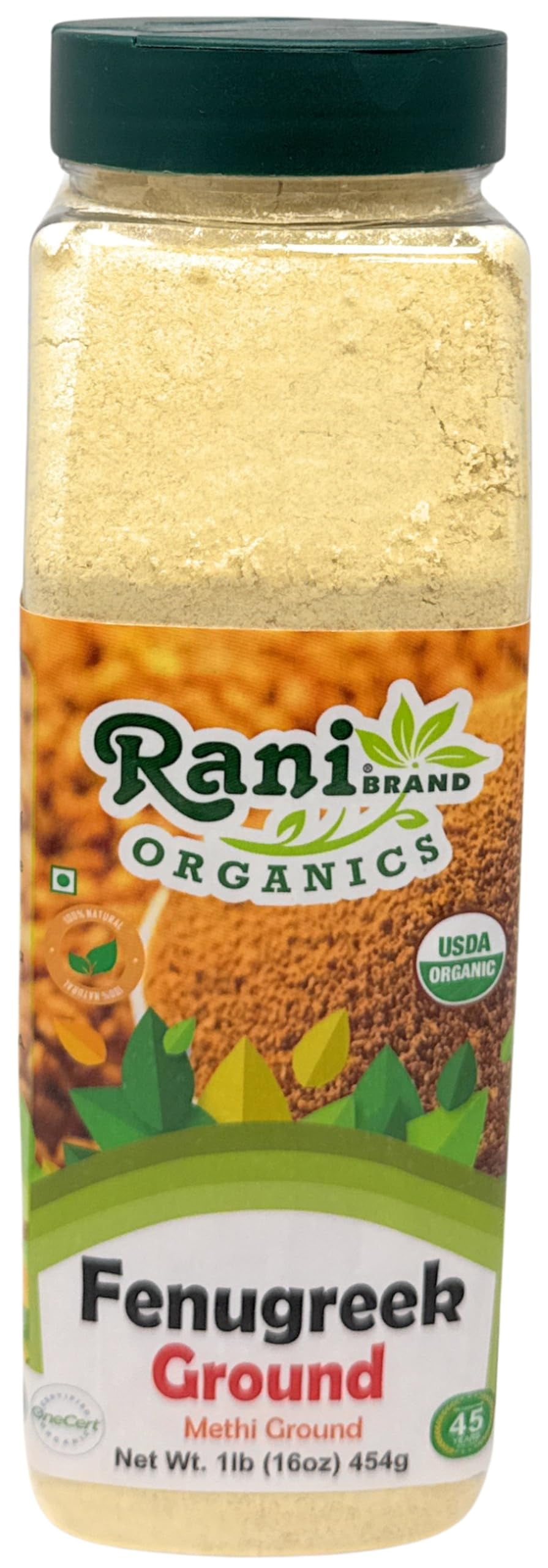 Rani Organic Fenugreek (Methi) Seeds Ground Powder 16oz (1lb) 454g Jar ...