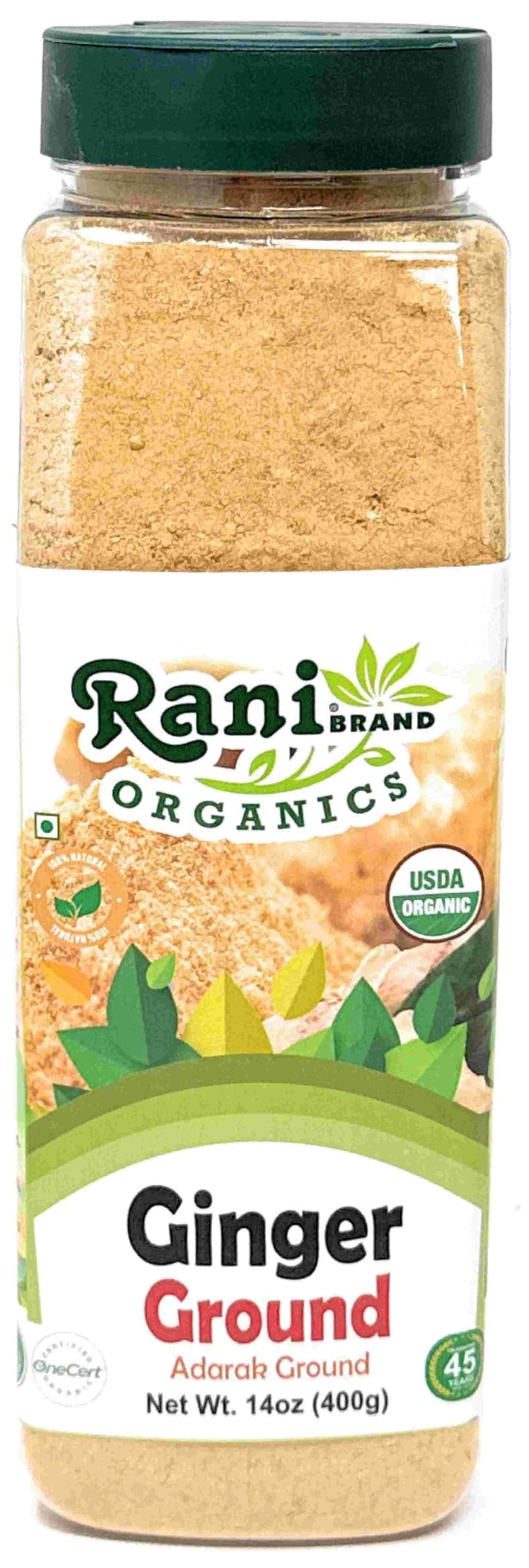 Rani Organic Ginger (Adarak) Powder Ground, Spice 14oz (400g) PET Jar ...
