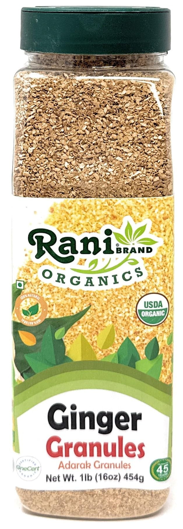 Rani Organic Granulated Ginger (Adarak Granules) 16oz (1lb) 454g PET ...