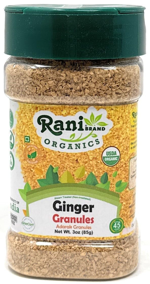 Rani Organic Granulated Ginger (Adarak Granules) 3oz (85g) PET Jar ...