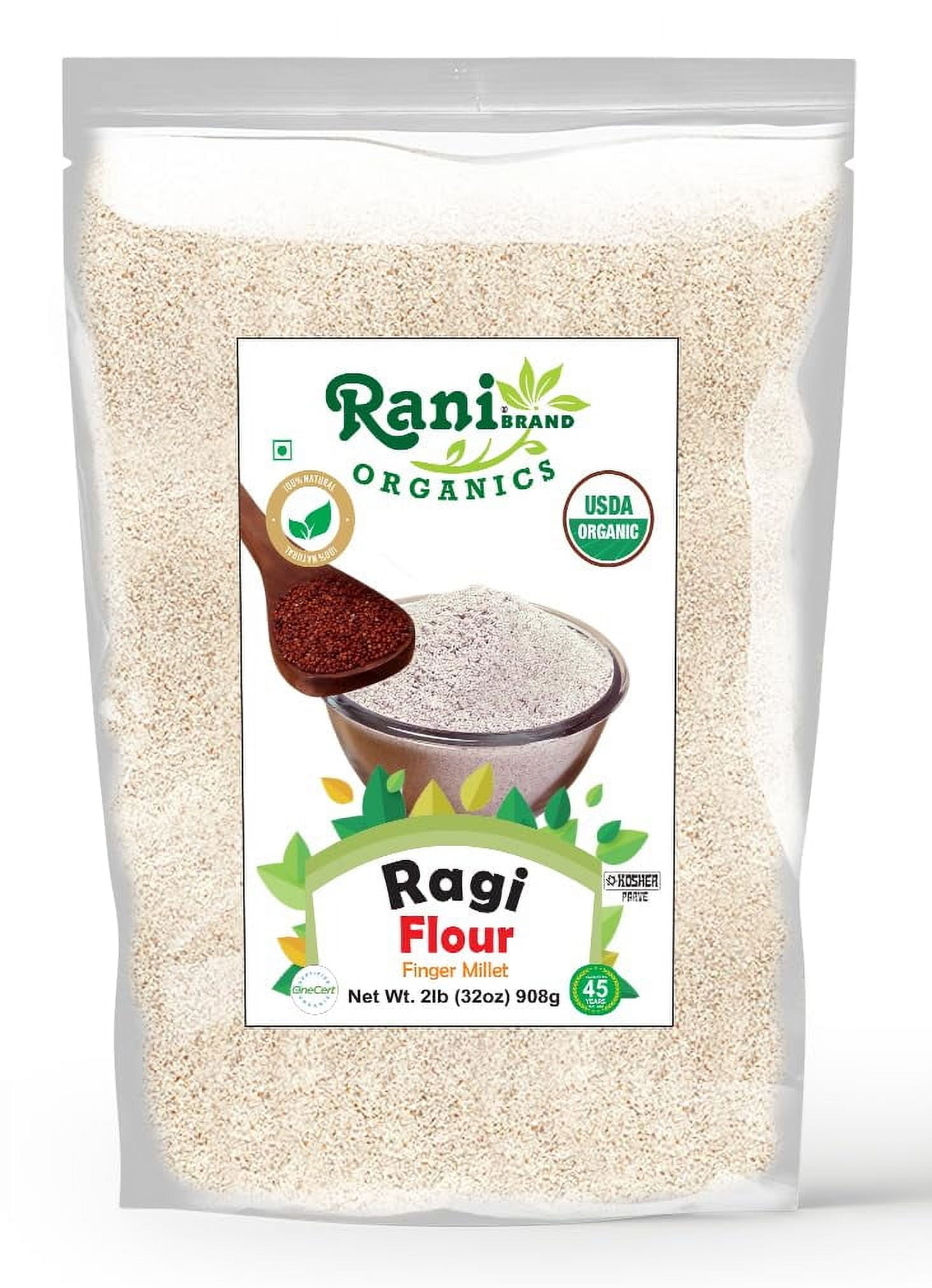 Rani Organic Ragi (Red Millet) Flour 32oz (2lbs) 908g ~ All Natural ...