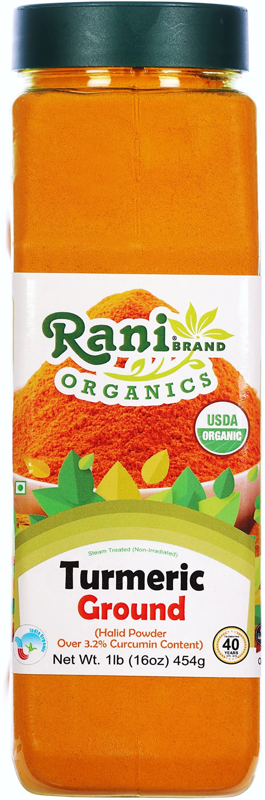 Rani Organic Turmeric Root Powder Spice, 16oz 454g Jar, High Curcumin ...