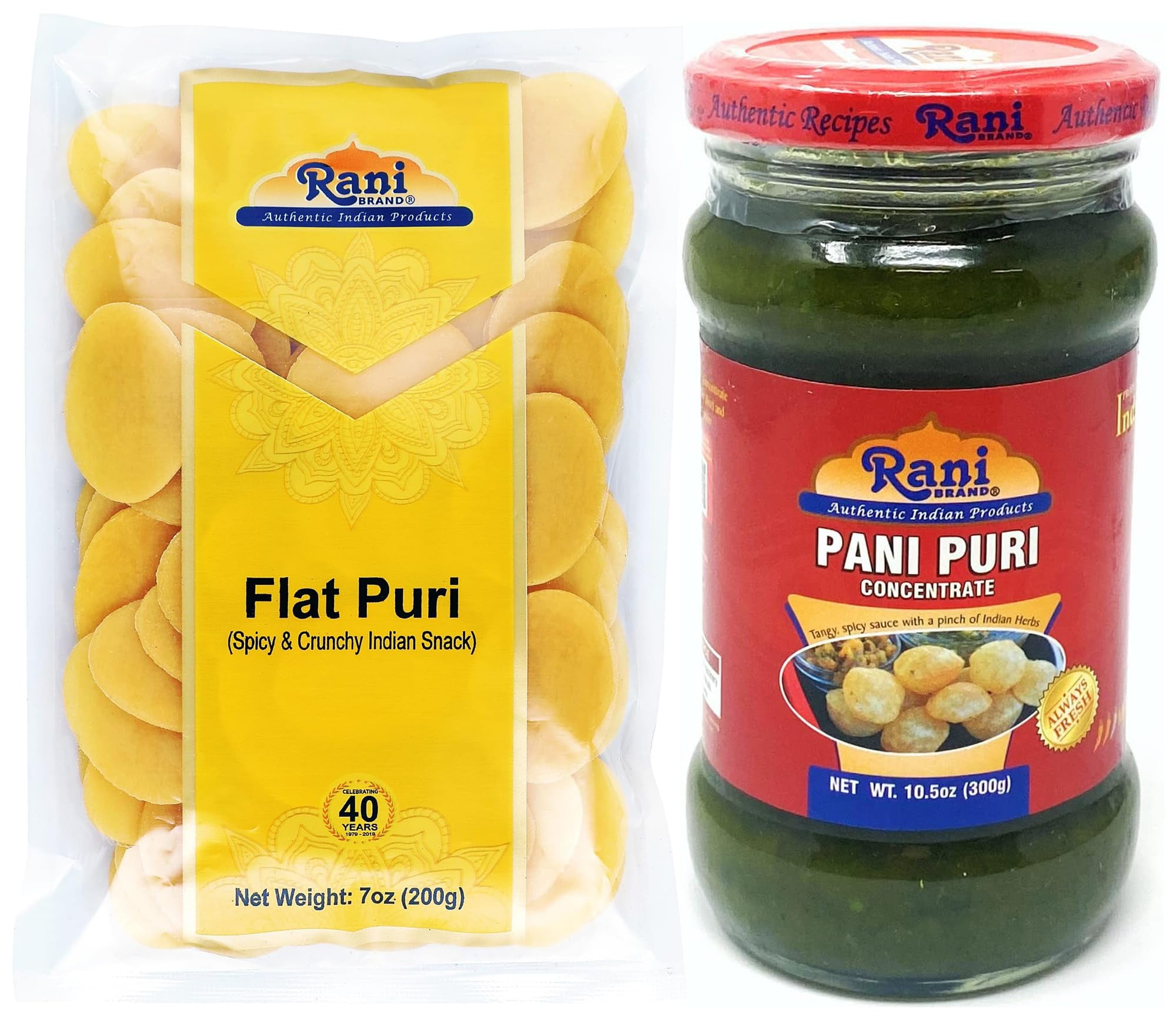 Rani Pani Puri Coins & Concentrate | Vegan, NON-GMO, Savory Season | Fry or Microwave | 7oz & 10 ...