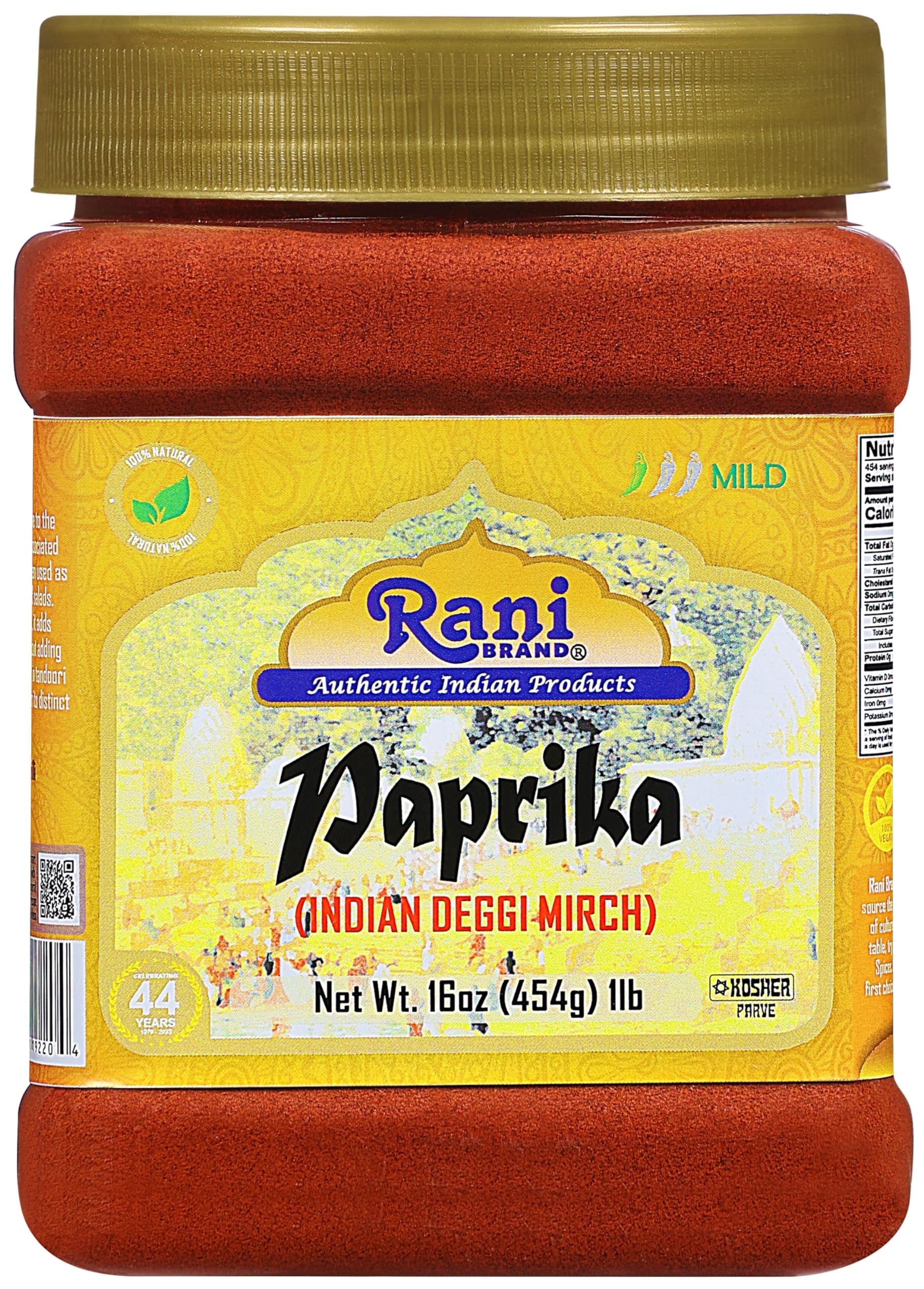 Rani Paprika (Deggi Mirch, Low Heat) Powder, 16oz (1lb) 454g Jar ...