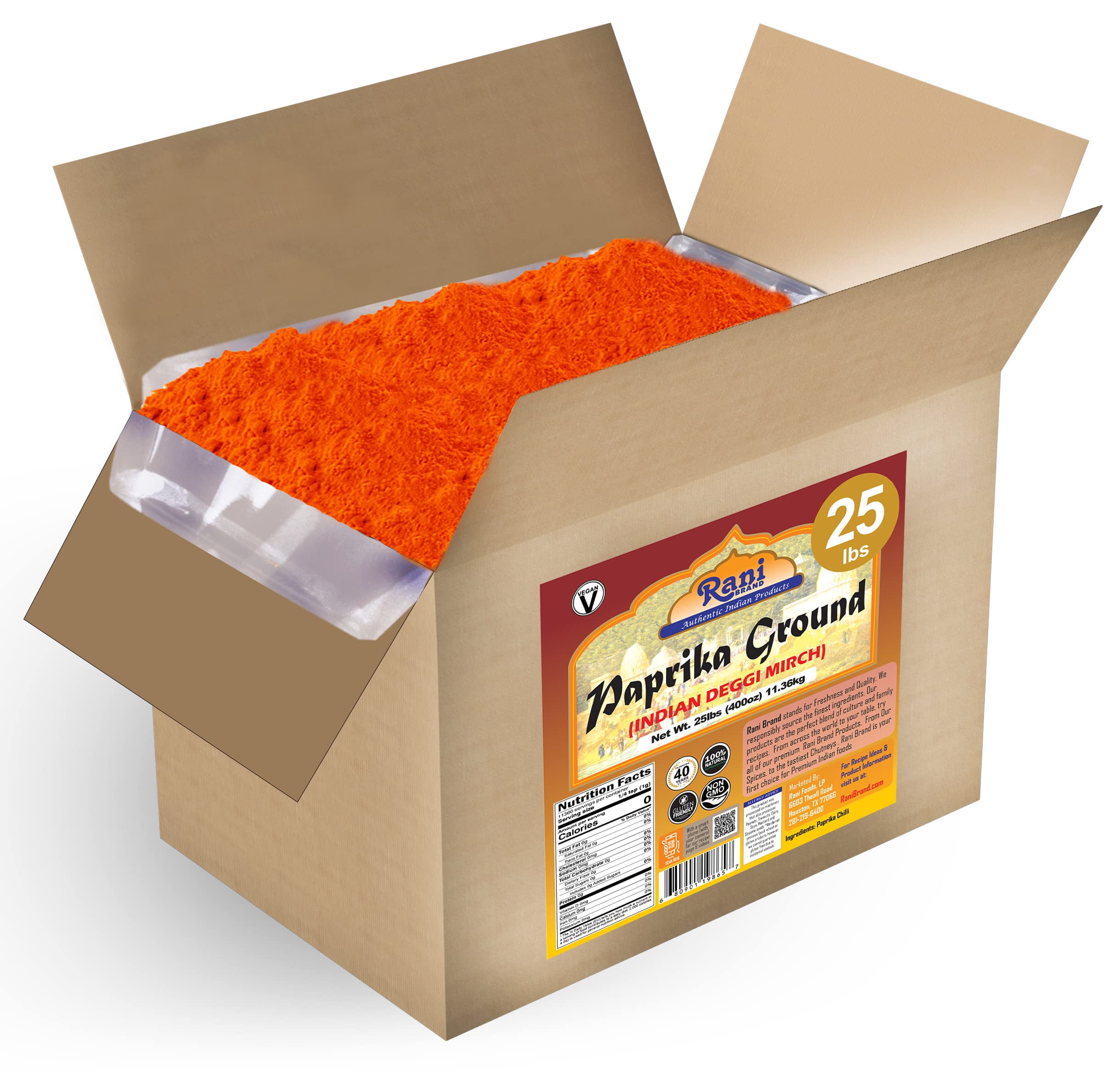 Rani Paprika (Deggi Mirch, Low Heat) Spice Powder, Ground 400oz (25lbs ...