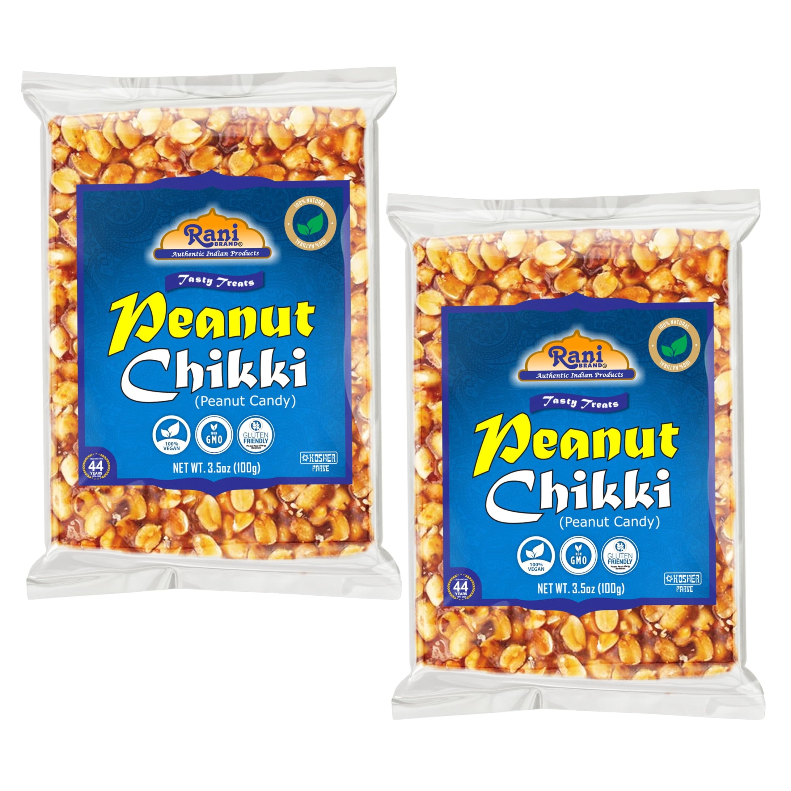 Rani Peanut Chikki (Brittle Candy) 100g (3.5oz) x Pack of 2 ~ All ...