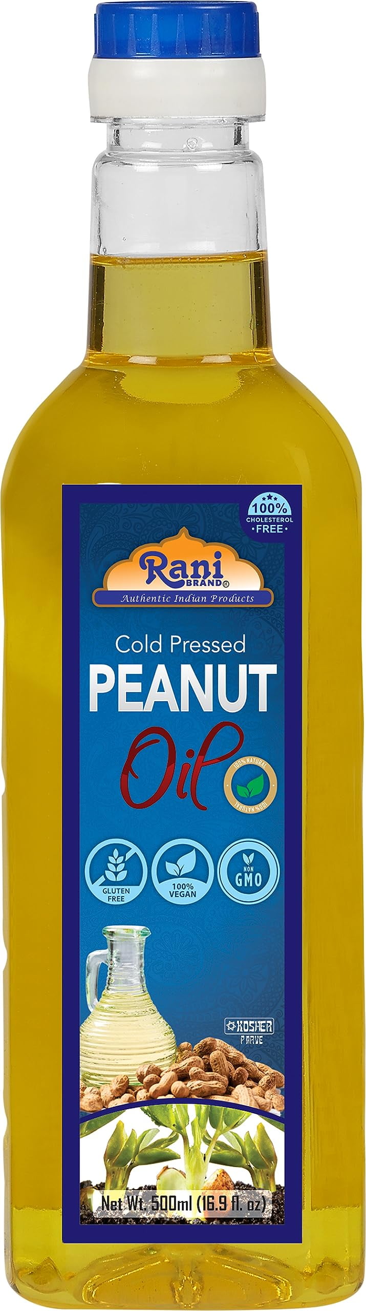 Rani Brand Cold Pressed Peanut Oil 16.9oz Bottle for Cooking & Food ...