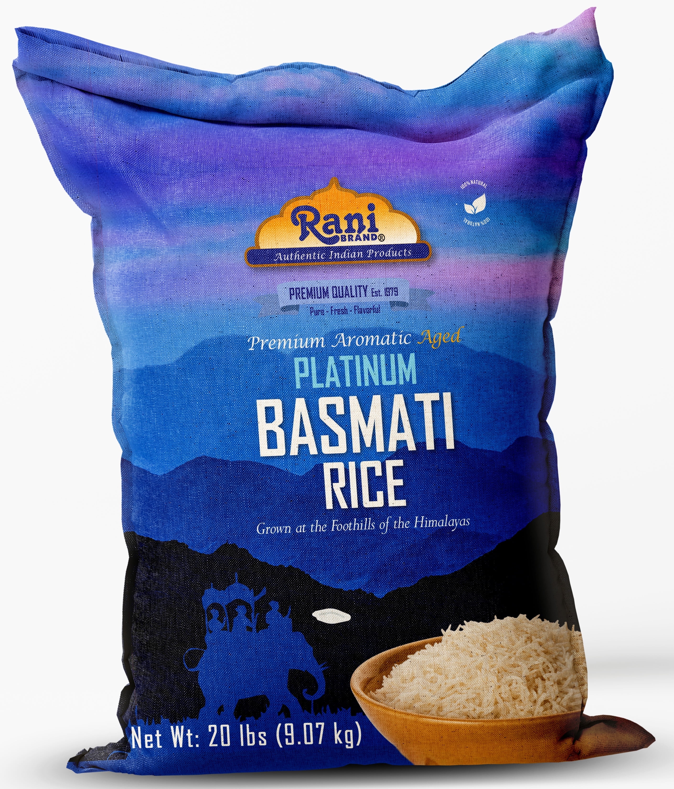 Rani Platinum White Basmati Rice Extra Long Aged 20-Pound Bag, 320oz ...