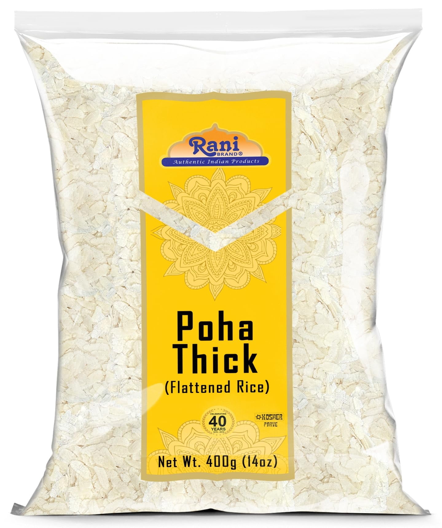 Rani Poha Thick Medium-Cut Flattened Rice, 14oz (400g), All Natural ...