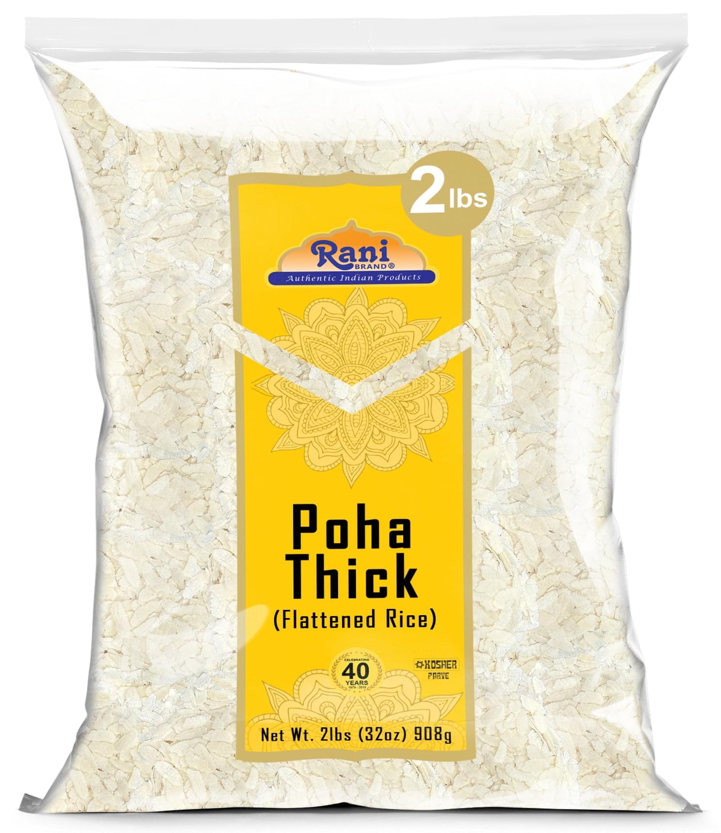 Rani Poha Thick Medium-Cut Flattened Rice, Vegan, Gluten Friendly, 32oz ...