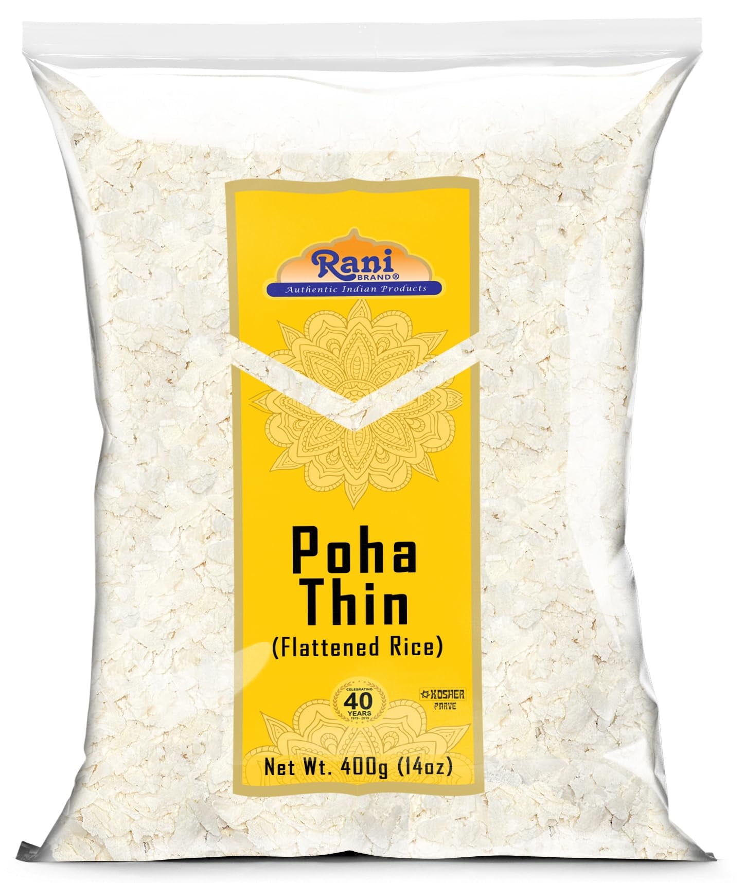 Rani Poha Thin Cut Flattened Rice 14oz - Organic, Vegan, Gluten ...