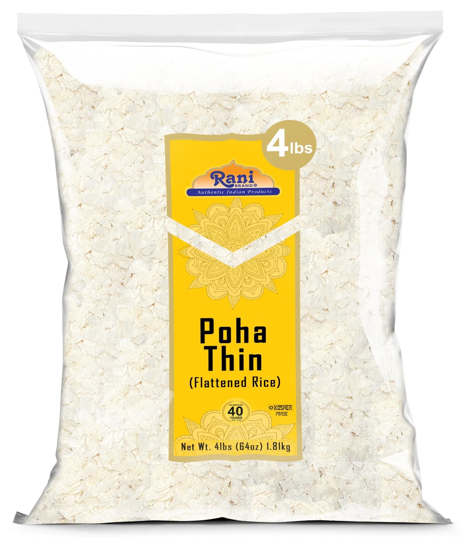Rani Poha (Powa) Thin Cut (Flattened Rice) 64oz (4lbs) 1.81kg Bulk ...
