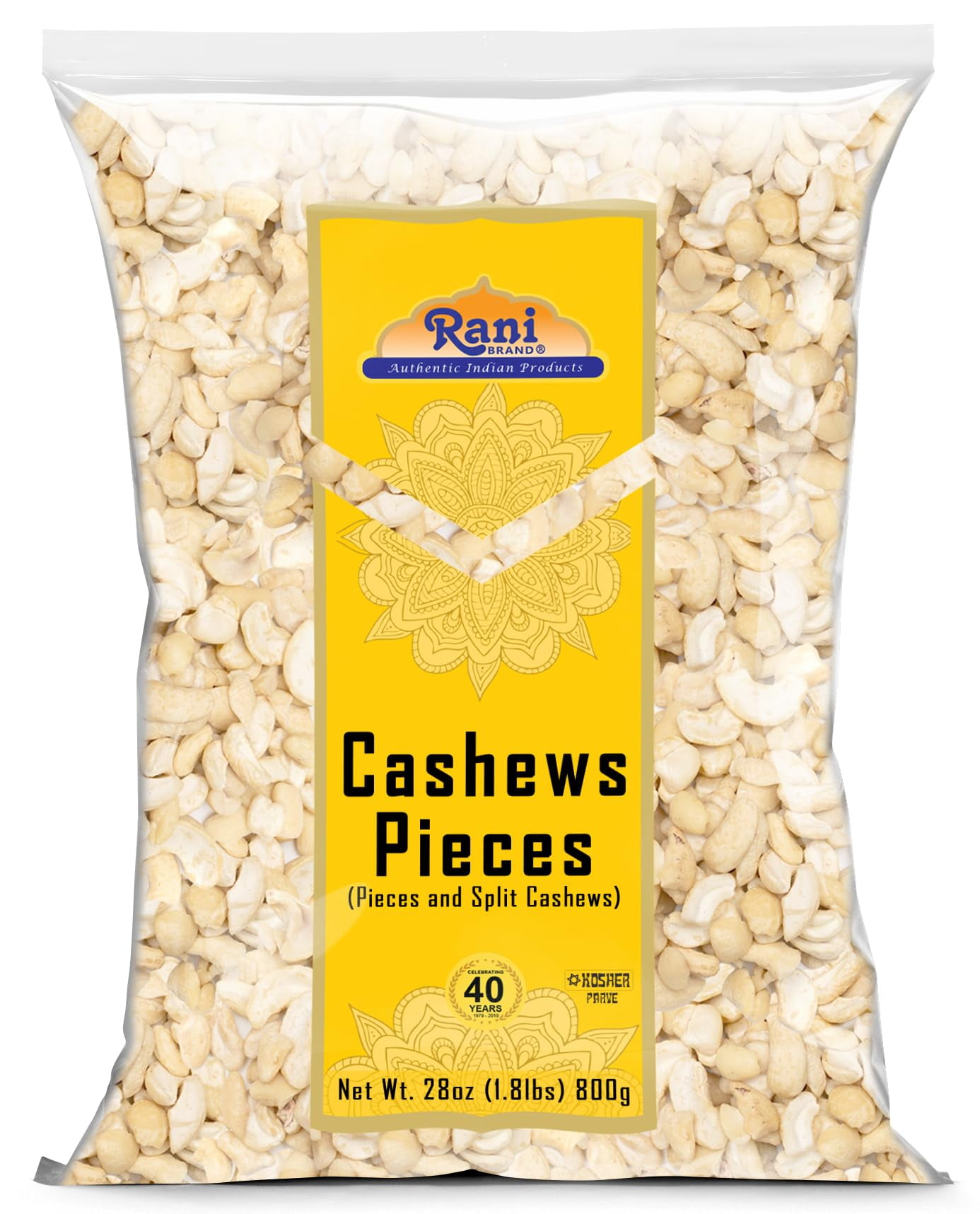 Rani Raw Cashews Halves and Pieces (uncooked, unsalted) 28oz (800g ...