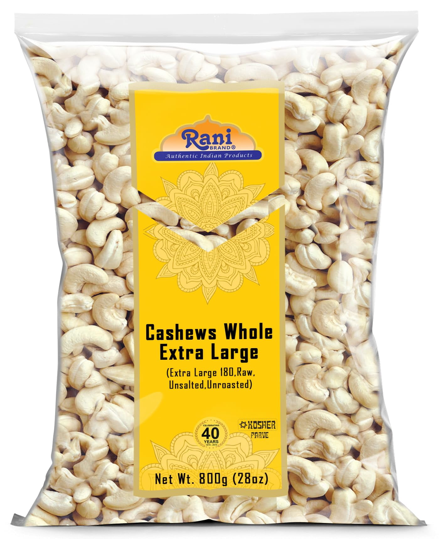 Rani Raw Cashews Whole W180 Extra Large (uncooked, unsalted) 28oz (800g ...