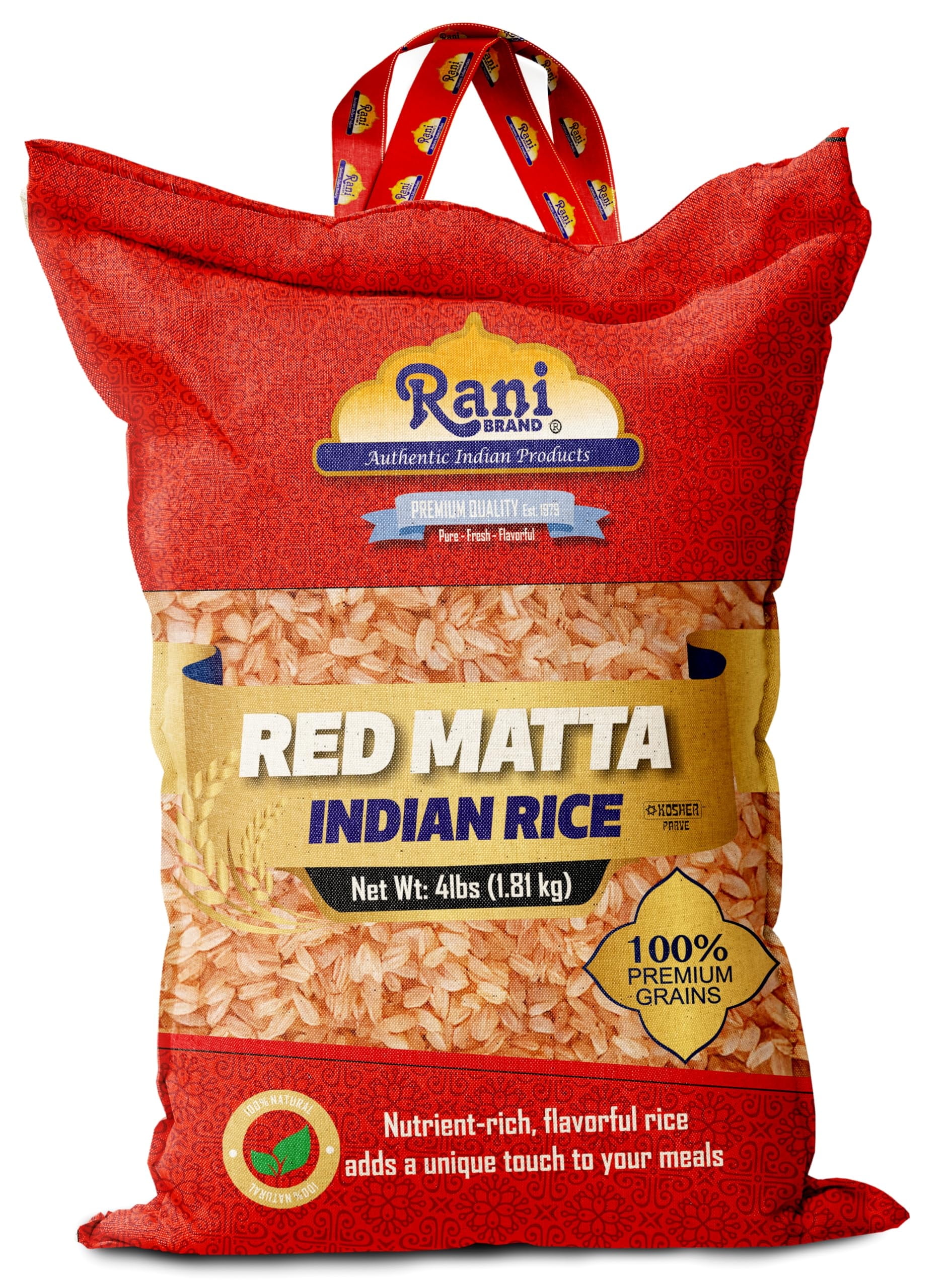 Rani Red Matta Indian Rice 64oz (4lbs) 1.81kg Cloth Bag ~ All Natural ...