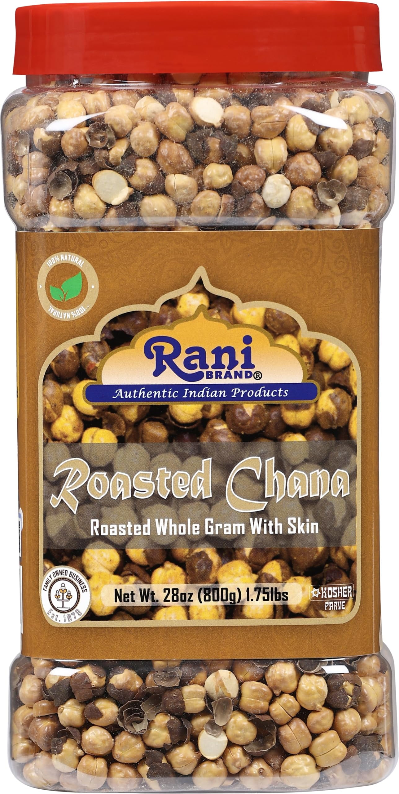 Rani Roasted Chana (Chickpeas) Plain Flavor 28oz (1.75lbs) 800g PET Jar ...