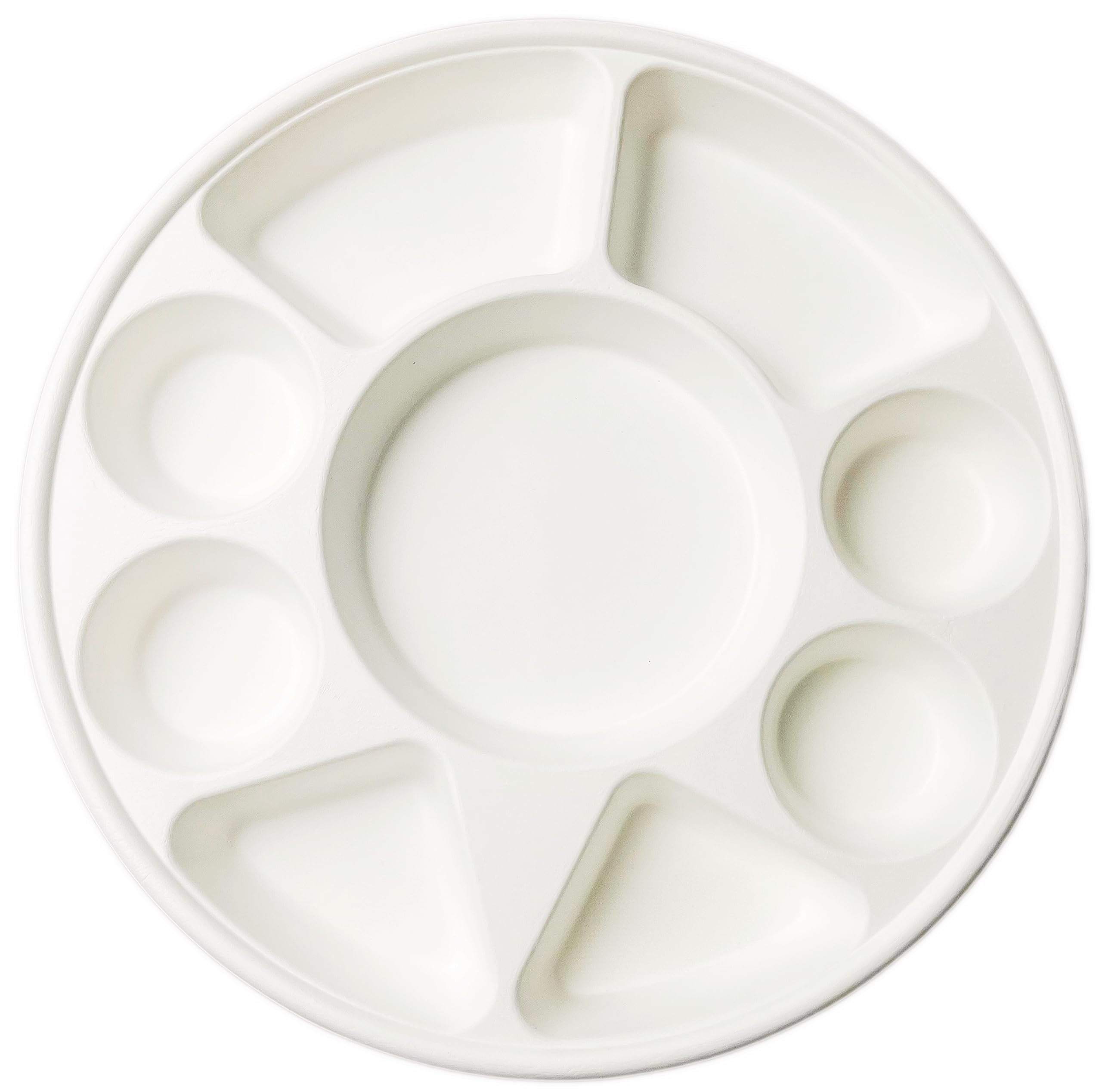 Rani Round Biodegradable Divided Plates, Pack of 100, 9 Compartments ...