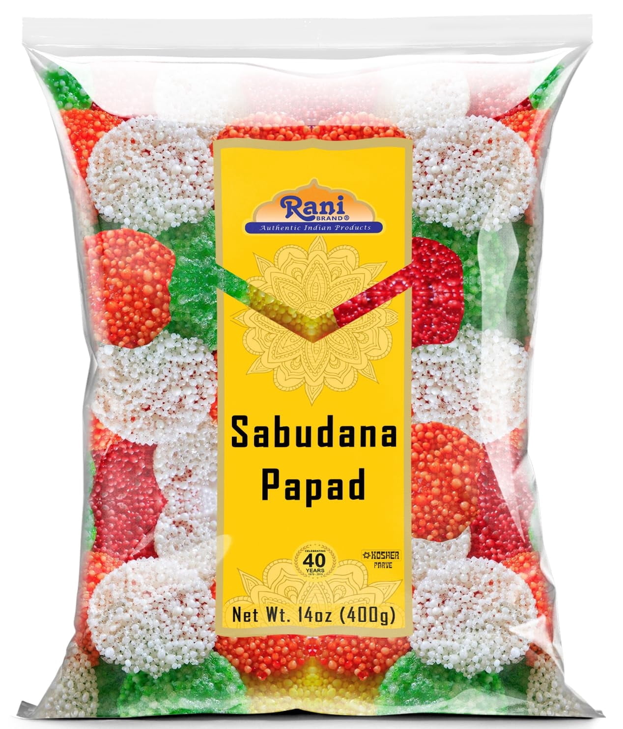 Rani Sabudana (Sago) Papad with Colors 14oz (400g) ~ Vegan | Gluten ...