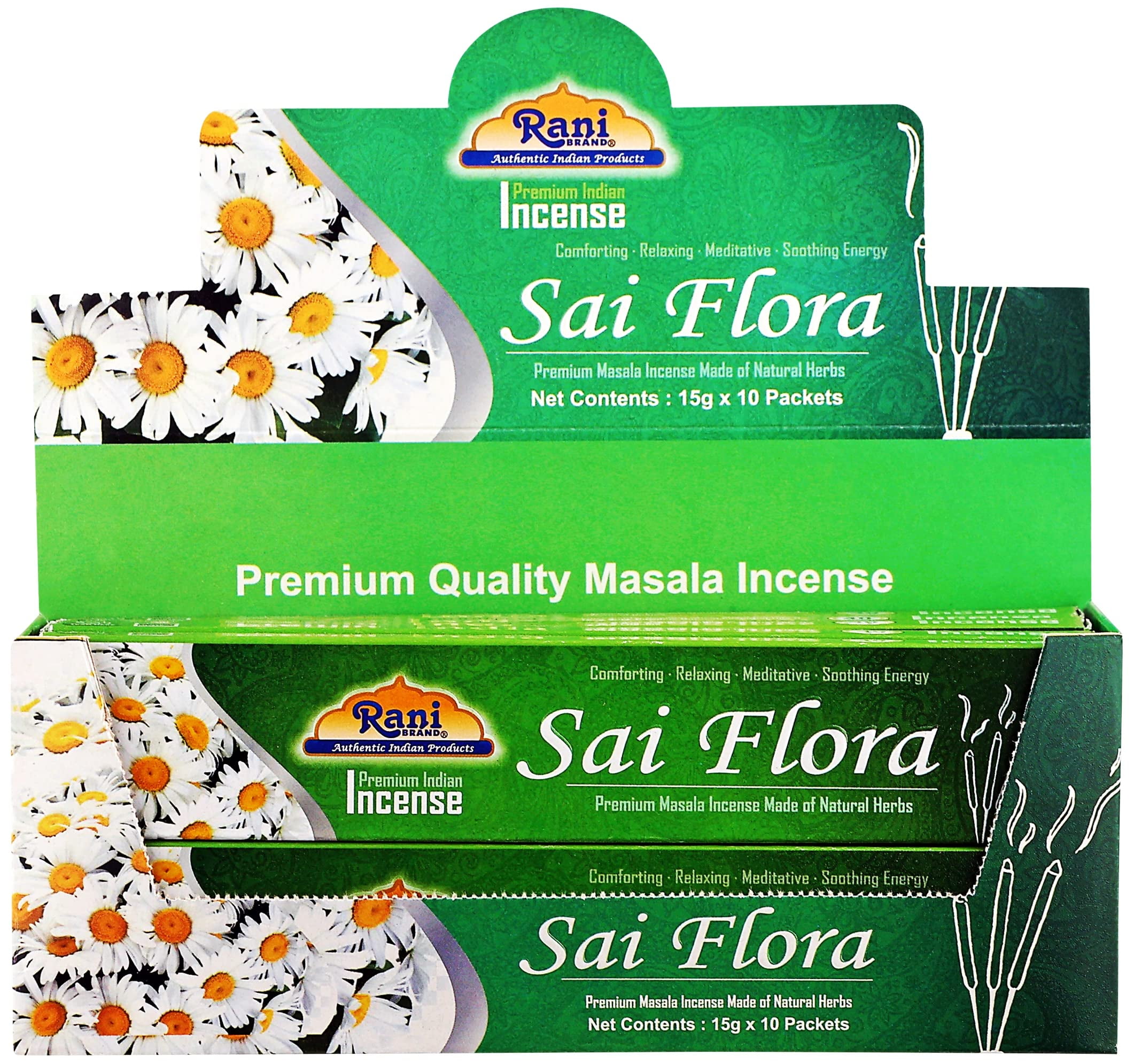 Rani Sai Flora Incense (Masala Incense Made of Natural Herbs) 15g x 10 ...