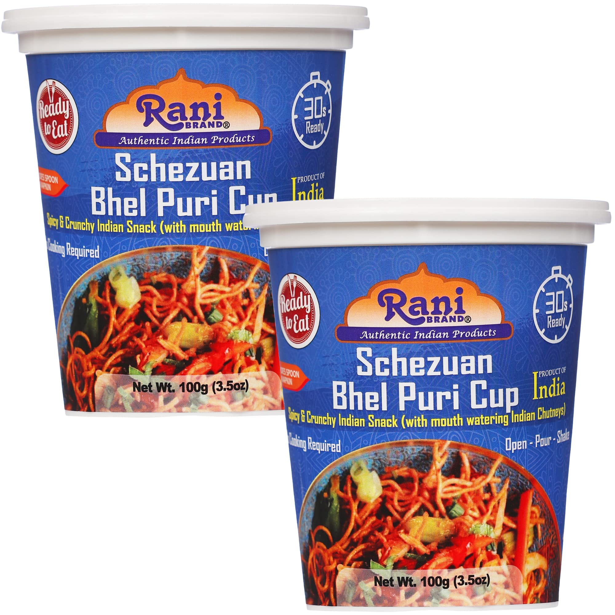 Rani Schezuan Bhel Puri Cup (Spicy & Crunchy Indian Snack w/ mouth watering Indian Chutneys) 3 ...