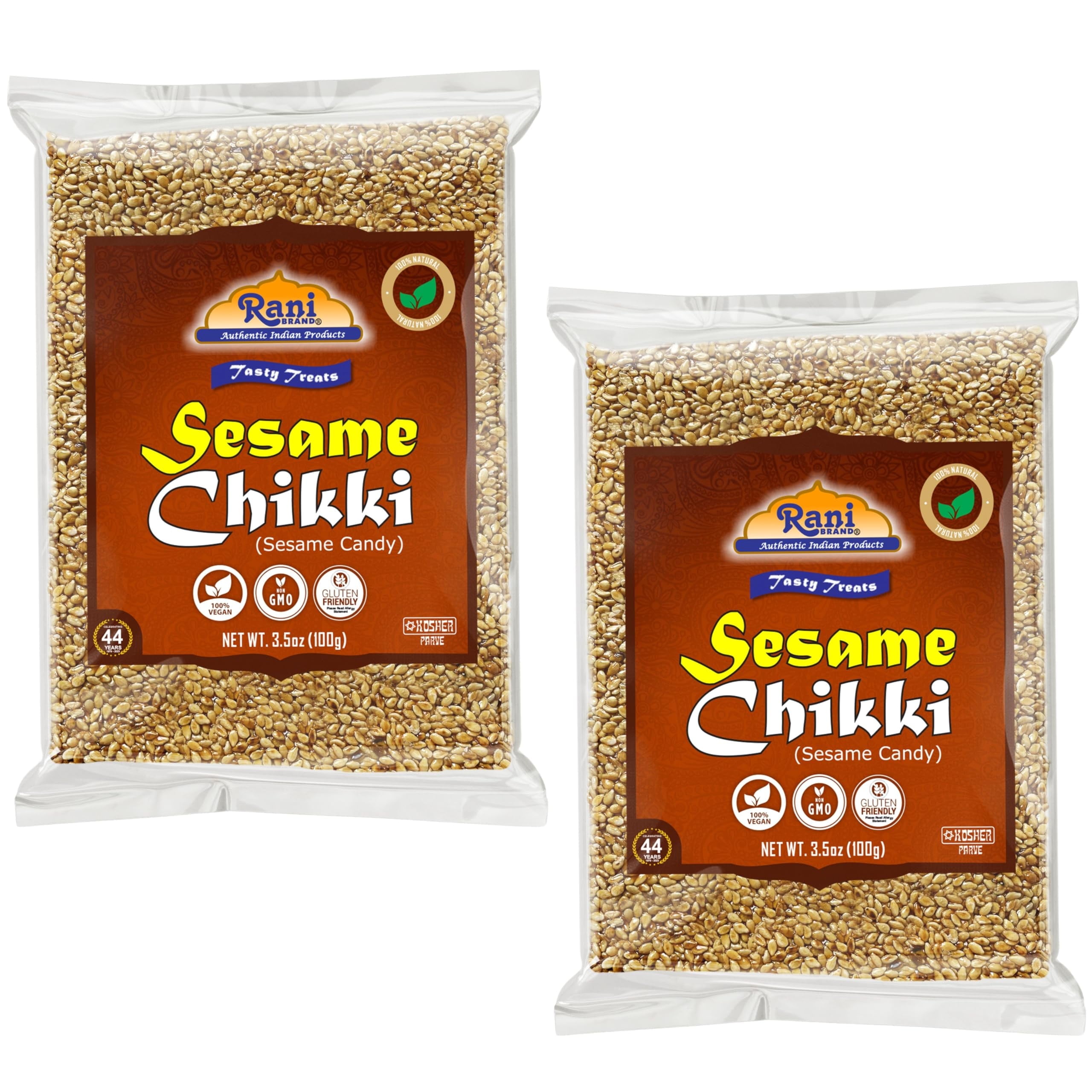 Rani Sesame Chikki (Brittle Candy) 100g (3.5oz) x Pack of 2 ~ All ...