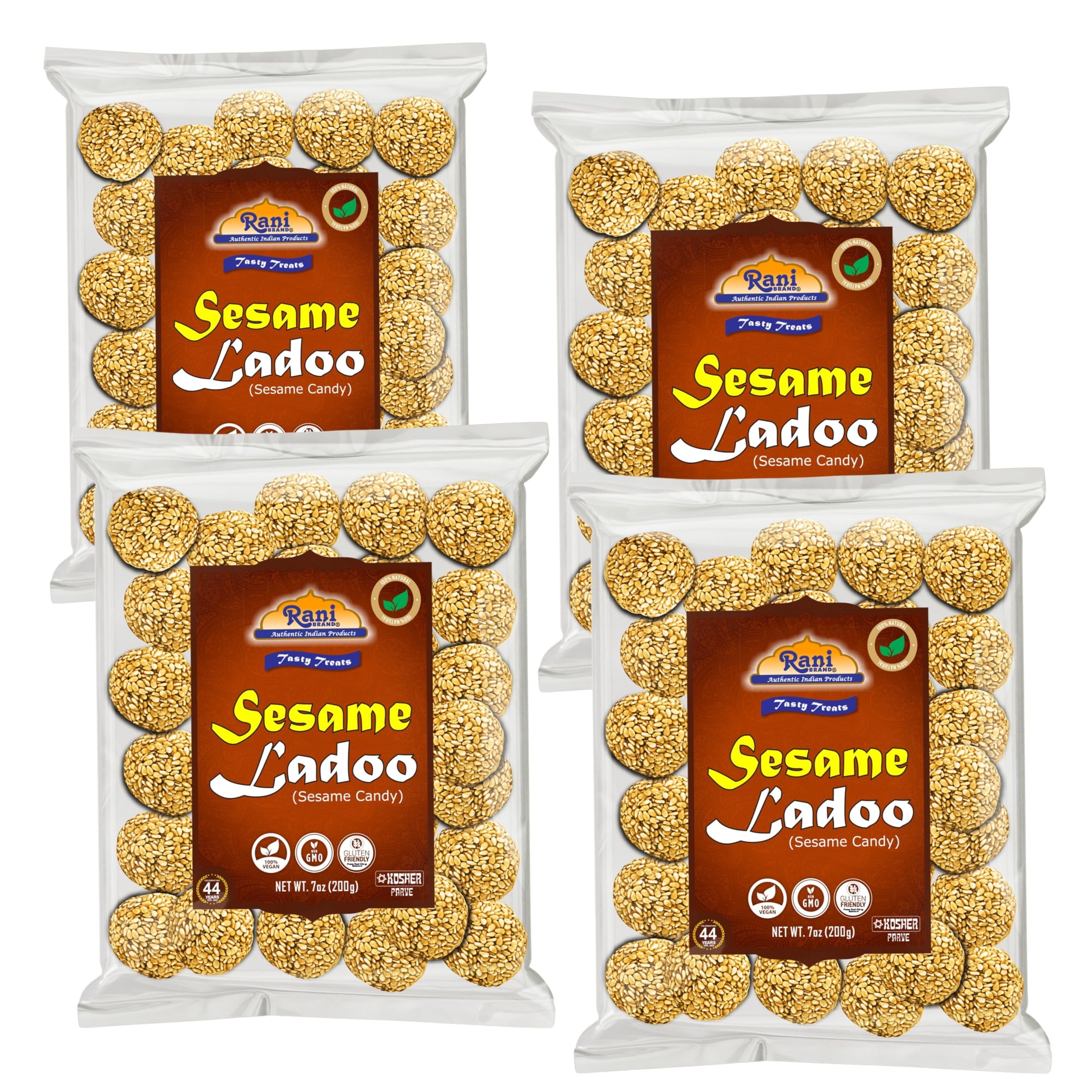 Rani Sesame Ladoo (Round Sesame Brittle Candy) 7oz (200g) x Pack of 4 ...