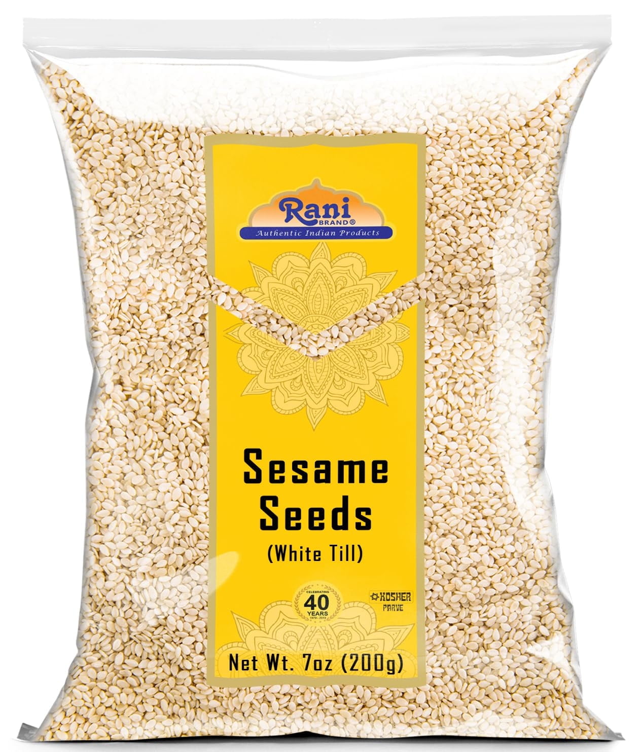 Rani Sesame Seeds Whole White, Hulled, All Natural, Non-GMO, Vegan, 7oz ...