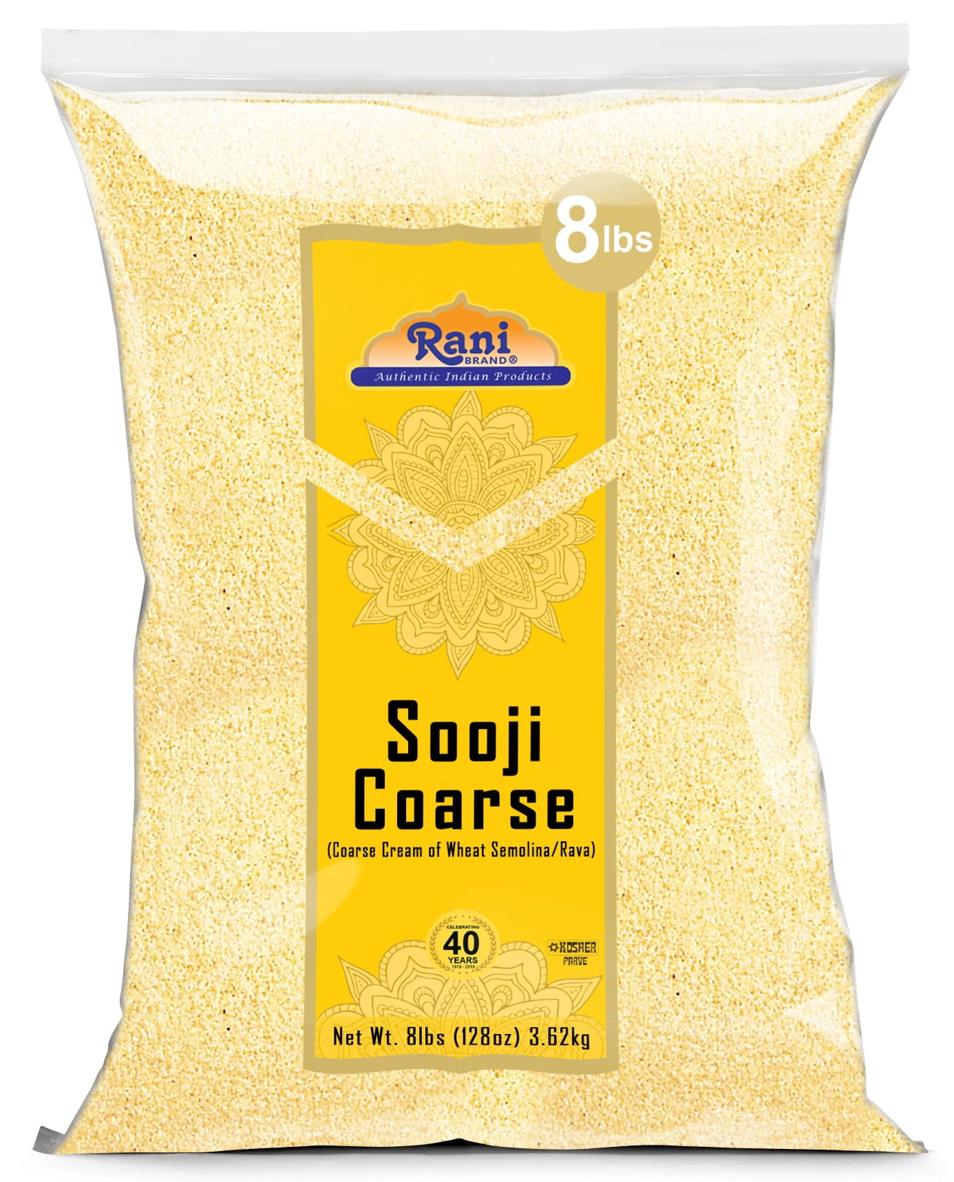 Rani Whole Wheat Sooji Coarse Flour 128oz (8lbs) 3.63kg | Vegan | NON ...