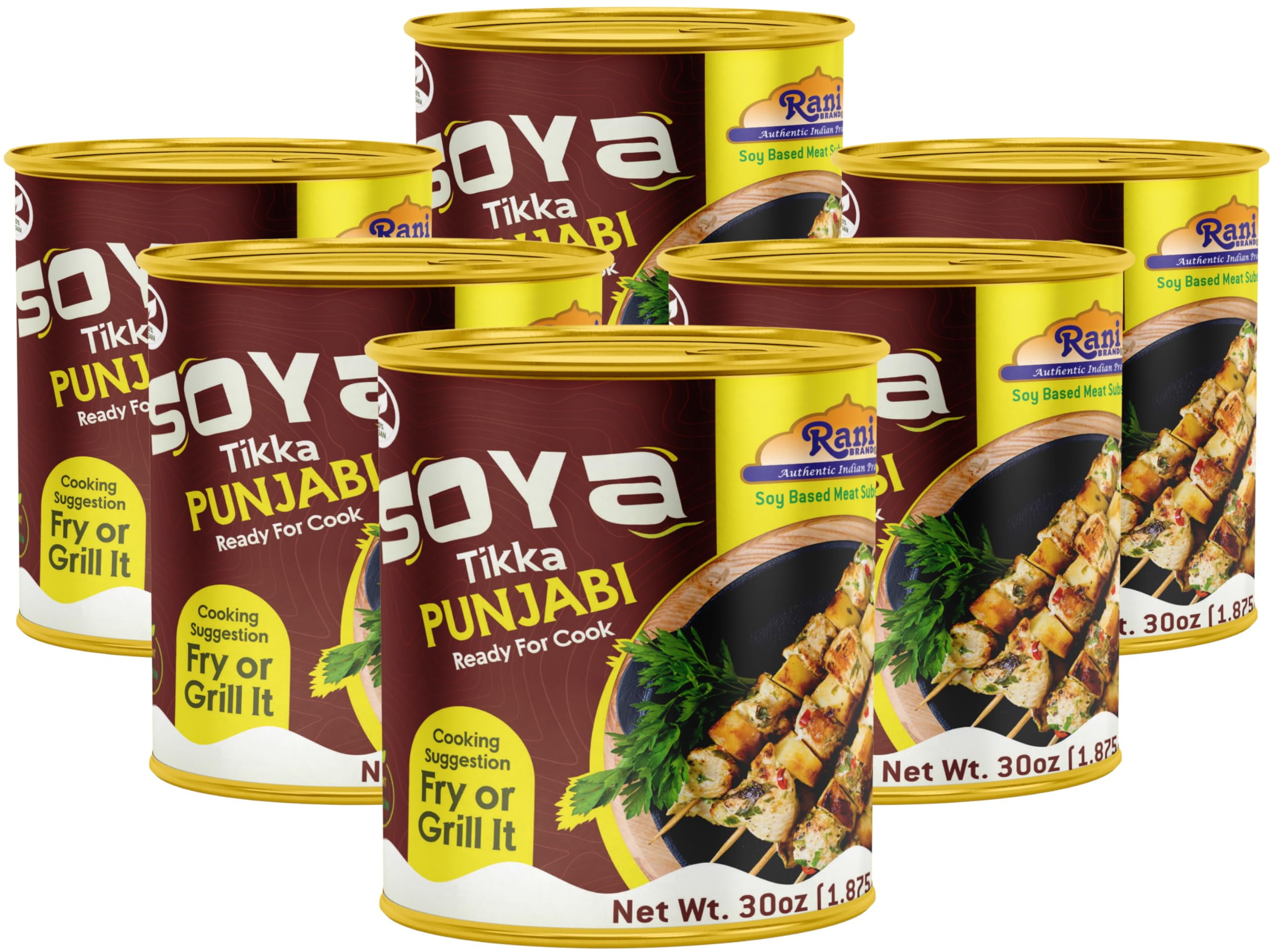 Rani Soya Tikka Punjabi 30oz (1.875lbs) 850g, Pack of 6, Ready for Cook ...