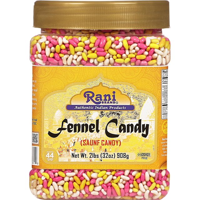Rani Gourmet Sugar Coated Fennel Candy, 2lbs Bulk PET Jar, Vegan ...