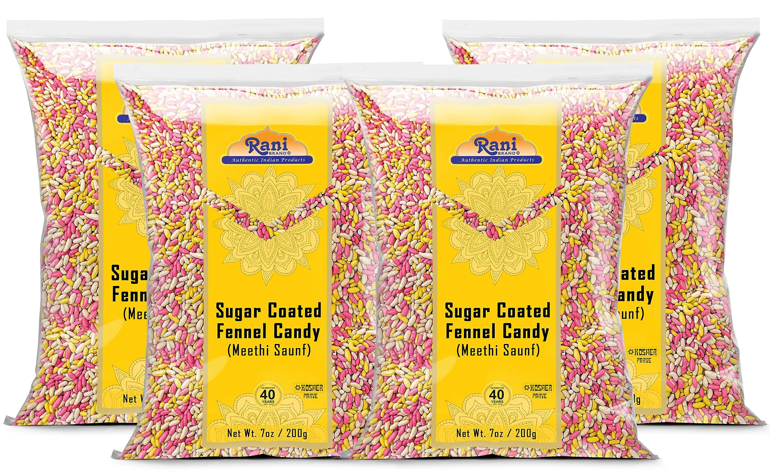 Rani Sugar Coated Fennel Candy 7oz 200g (Pack of 4, 28oz/800g total ...