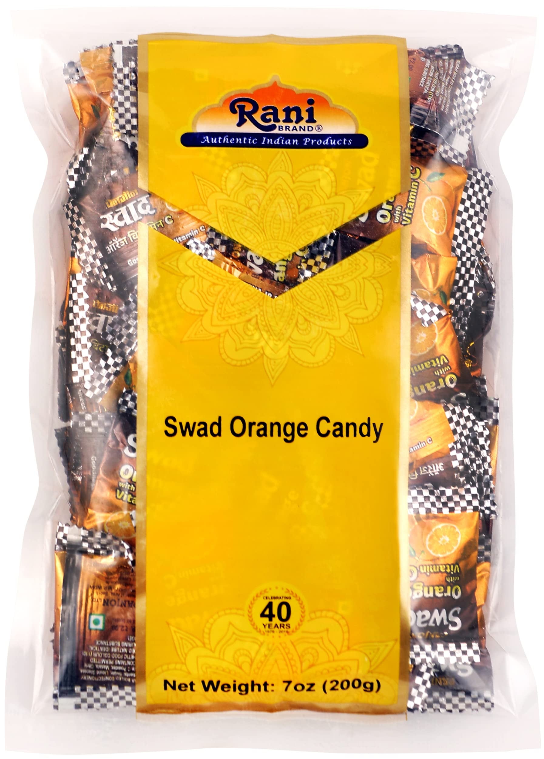 Rani Swad Orange Candy 7oz (200g) Individually Wrapped ~ Indian Tasty ...
