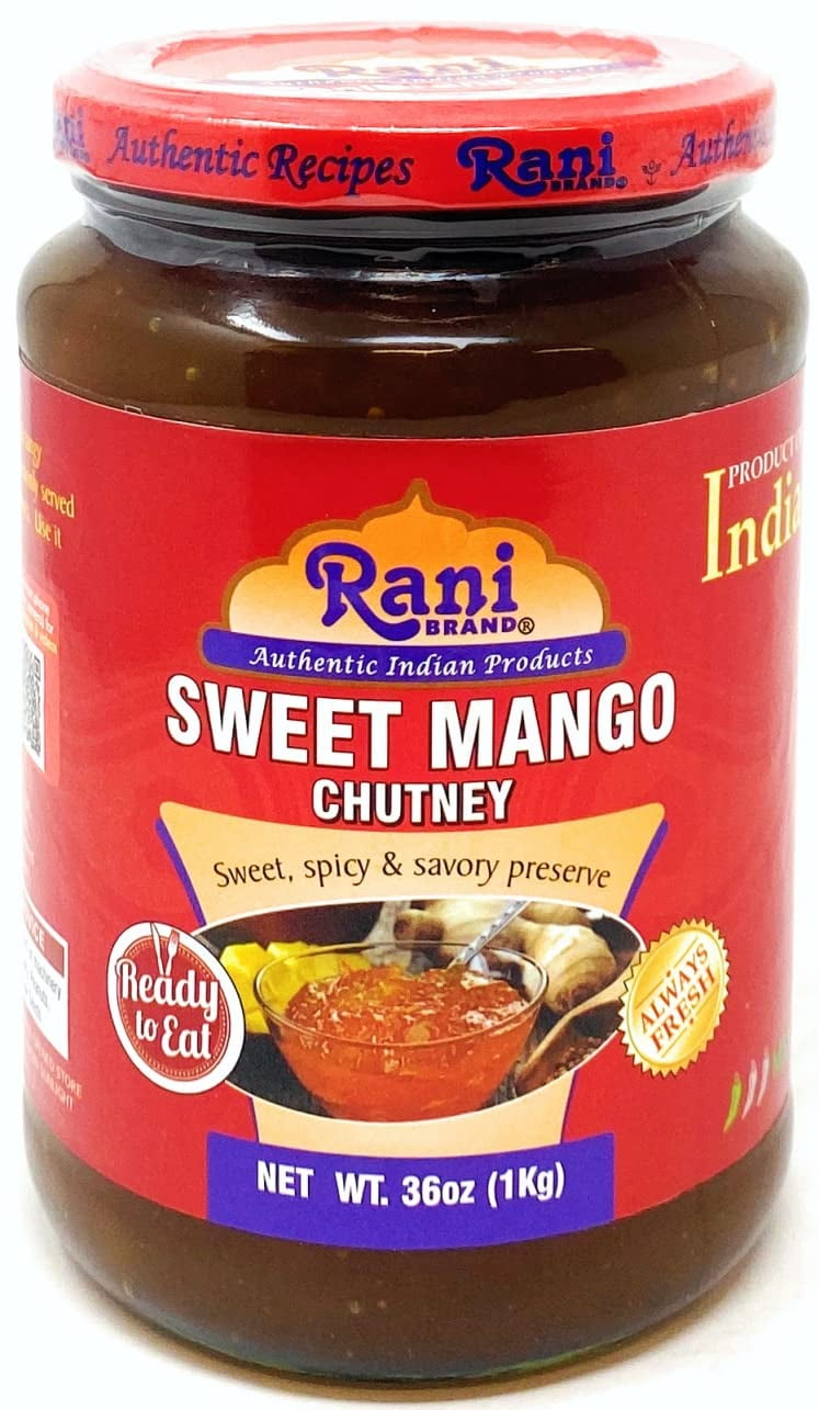 Rani Sweet Mango Chutney, Mild Indian Preserve, 36oz (2.2lbs) 1kg ...
