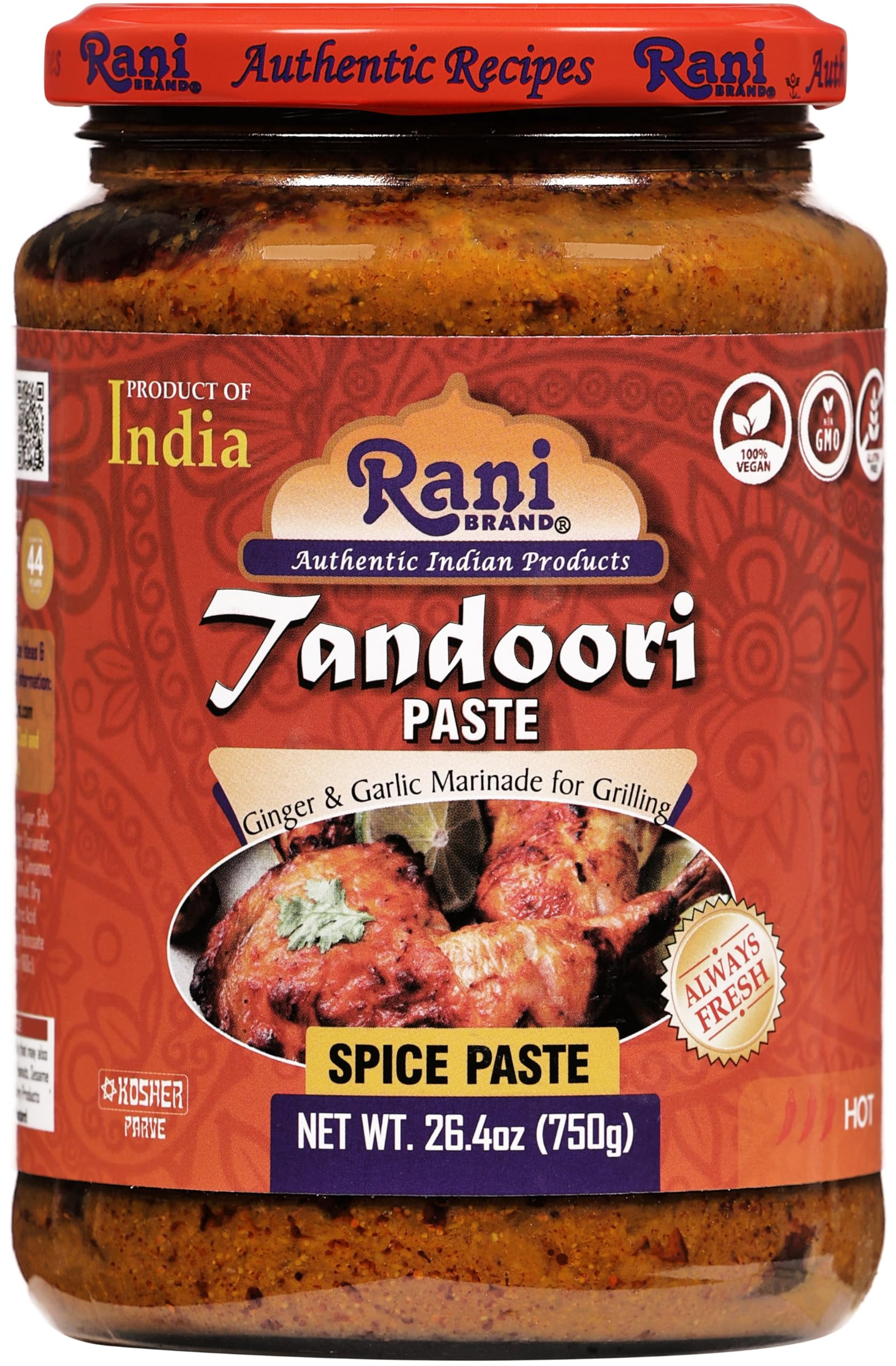 Rani Tandoori Paste (No Colors) 26.5oz (750g) Glass Jar ~ For Tandoori ...