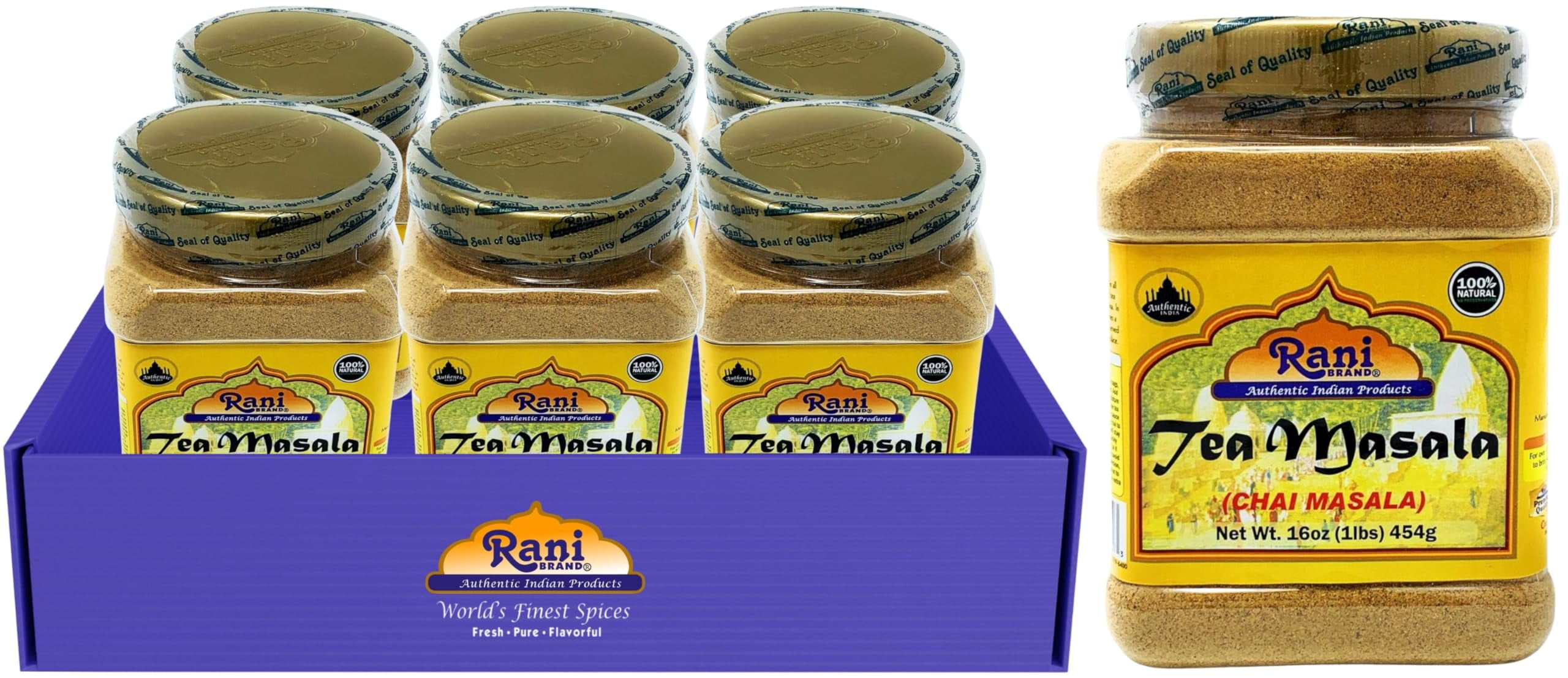 Rani Tea (Chai) Masala Indian Spice Blend 16oz (1lb) 454g Bulk PET Jar ...