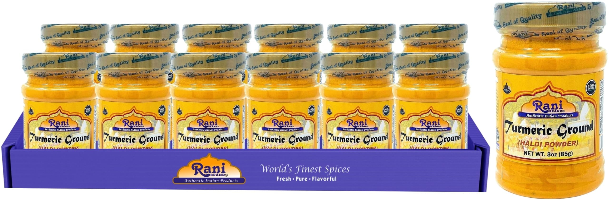 Rani Turmeric (Haldi) Root Powder Spice, (High Curcumin Content) 3oz ...