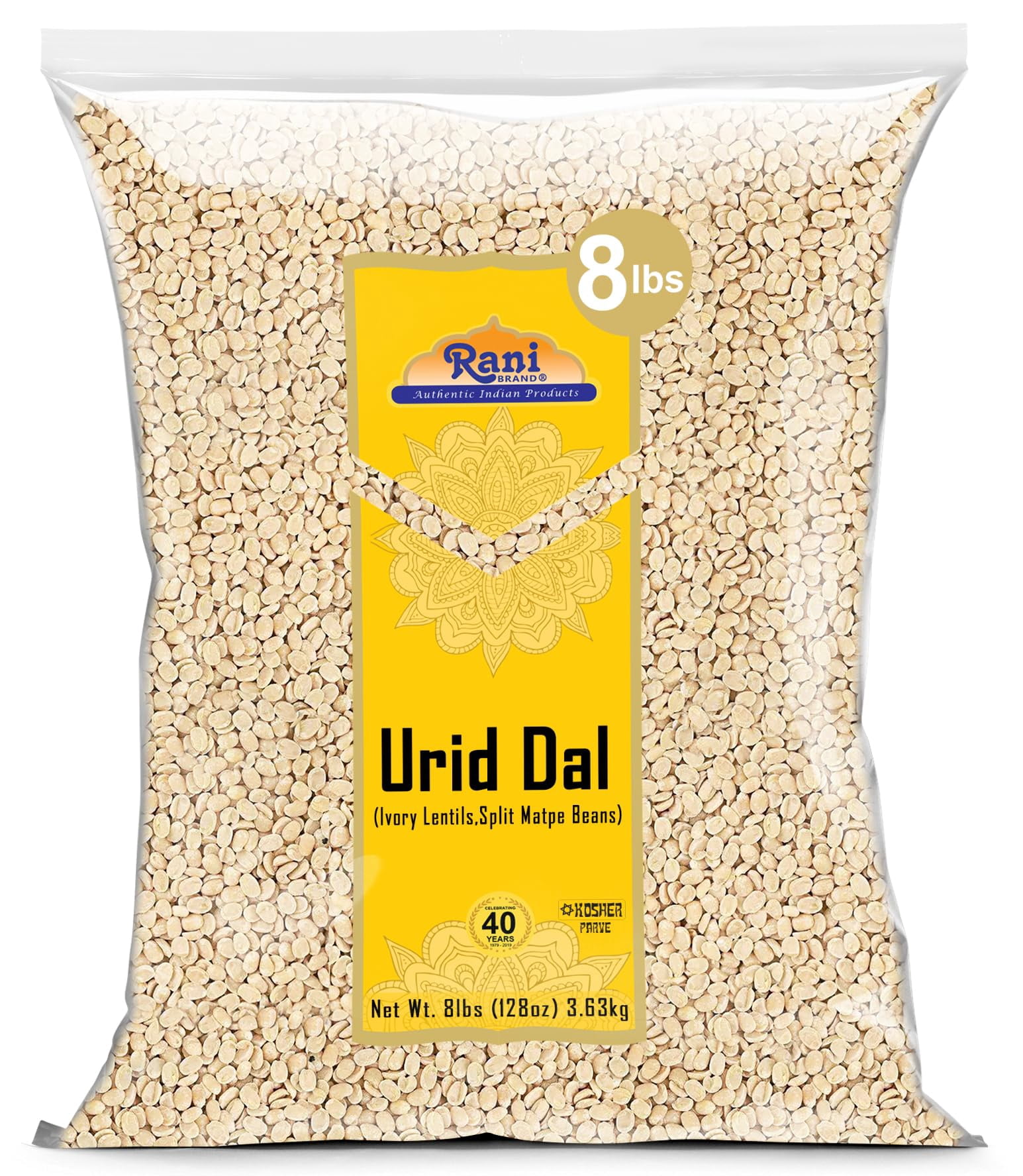 Rani Urid/Urad Dal (Split Matpe Beans Skinless) Indian Lentils 128oz ...