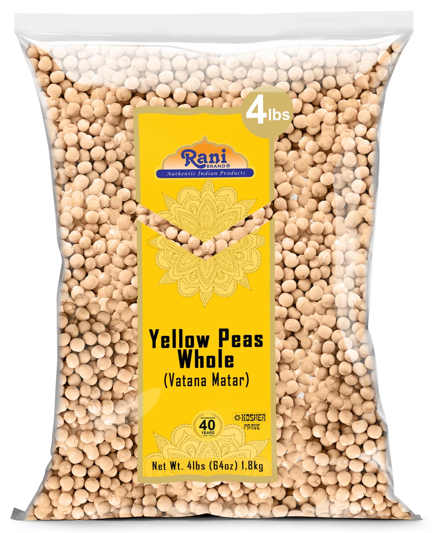 Rani Yellow Peas Whole, Dried (Vatana, Matar) 64oz (4lbs) 1.81kg Bulk ...