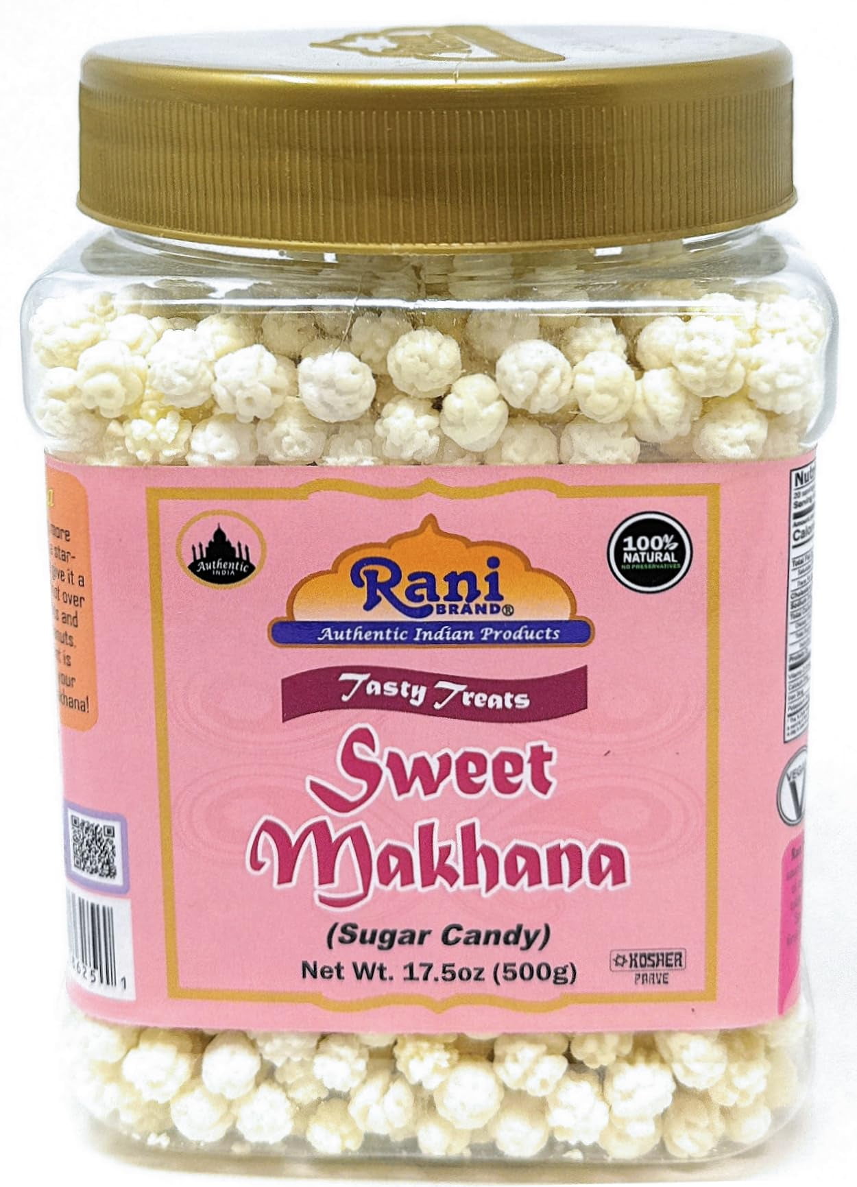 RaniSweet Makhana (Sugar Candy) 17.5oz (1.1lbs) 500g PET Jar ~ All ...