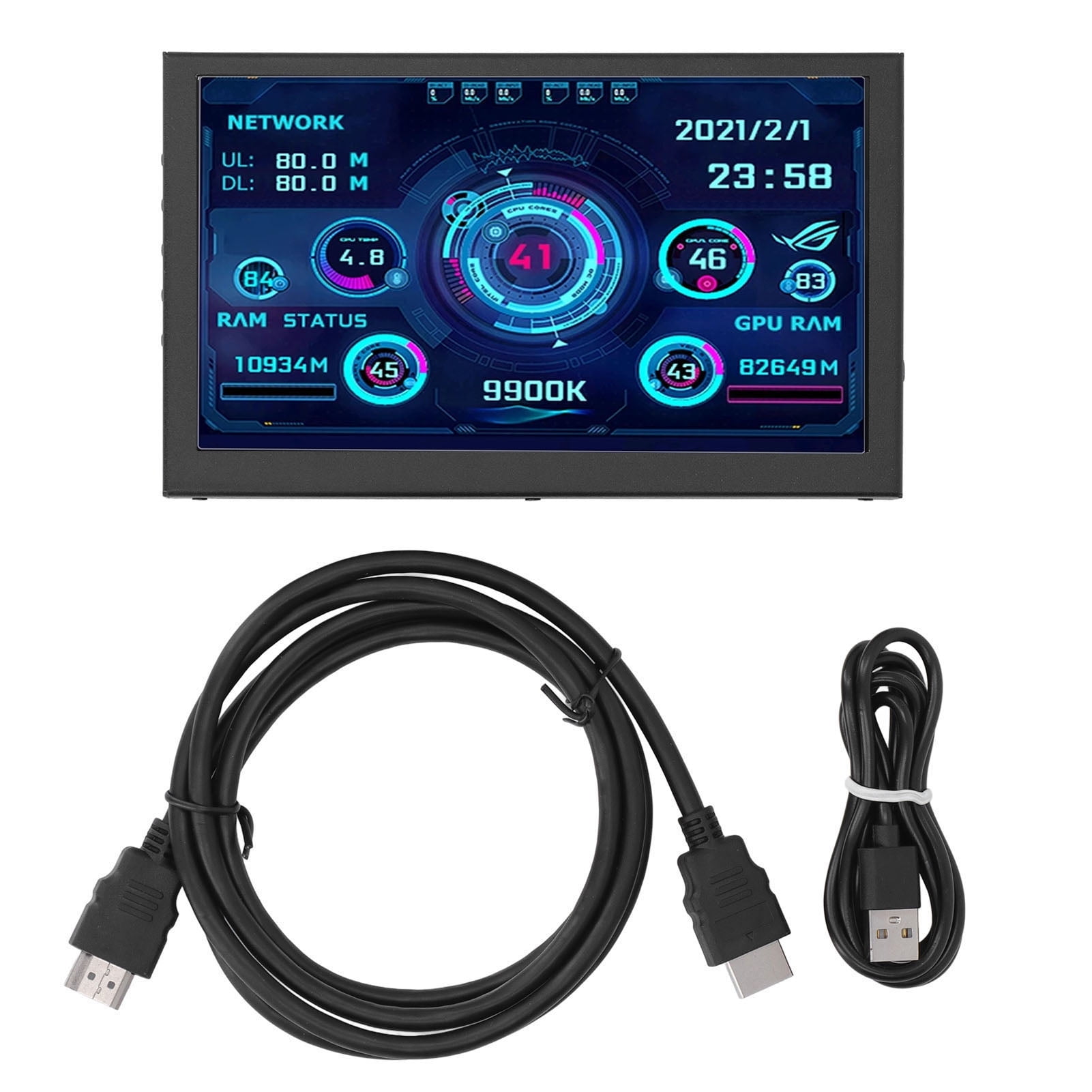 Rankomu 7in Computer CPU Hardware Temperature Monitor, PC CPU RAM HDD ...