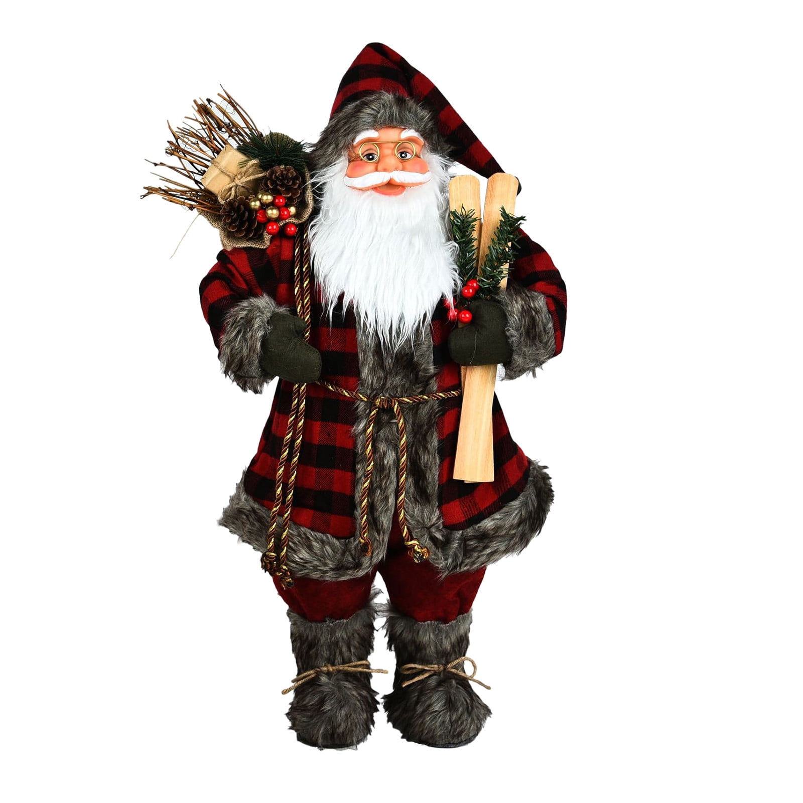 Ranliy 12" Santa Claus, Standing Santa Claus Doll, Christmas Figurine ...