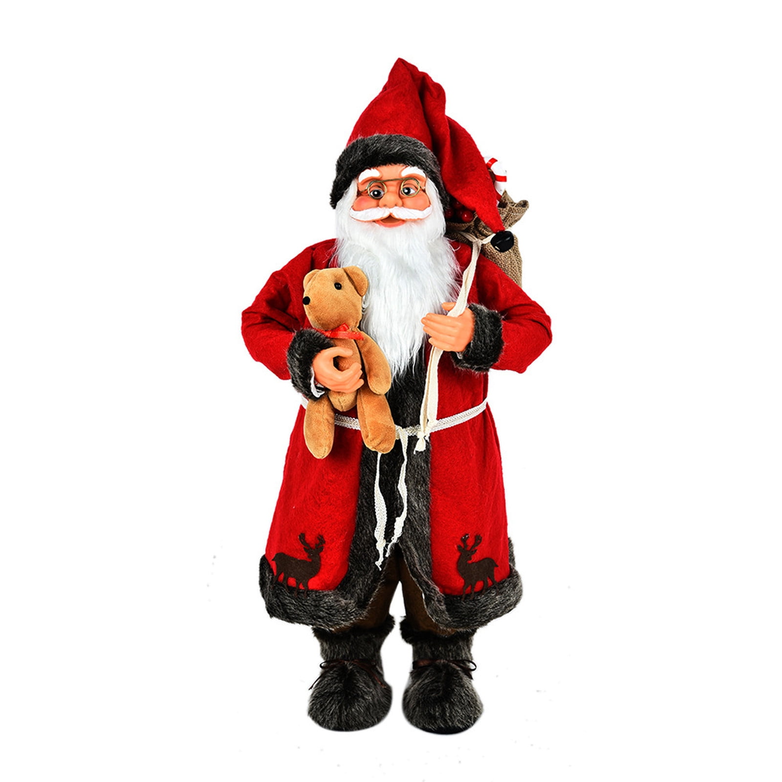 Ranliy 12" Santa Claus, Standing Santa Claus Doll, Christmas Figurine ...