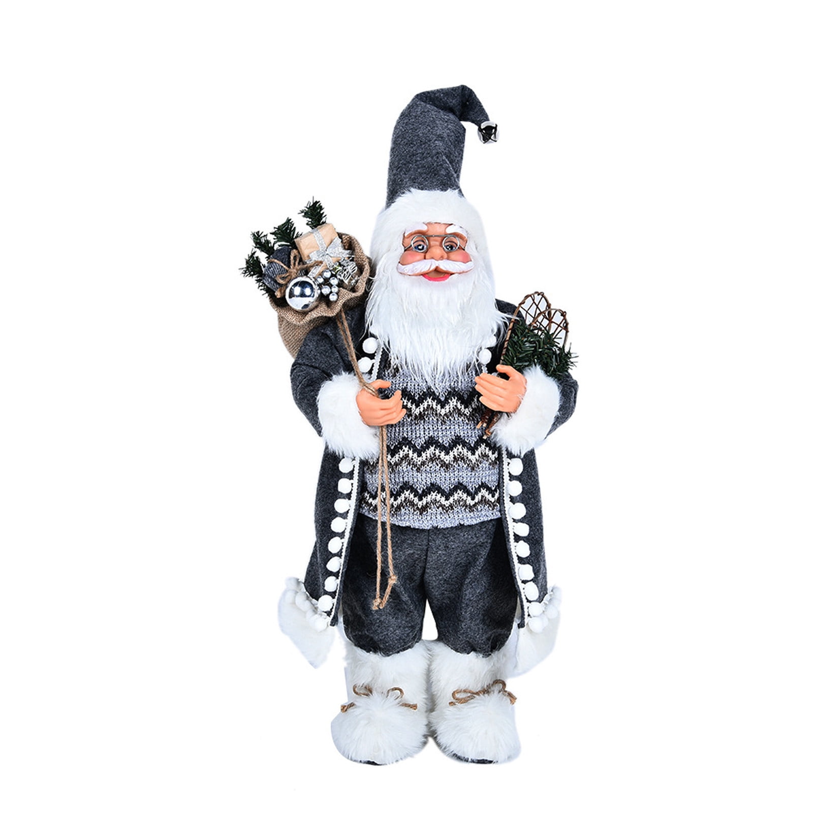 Ranliy 12" Santa Claus, Standing Santa Claus Doll, Christmas Figurine ...